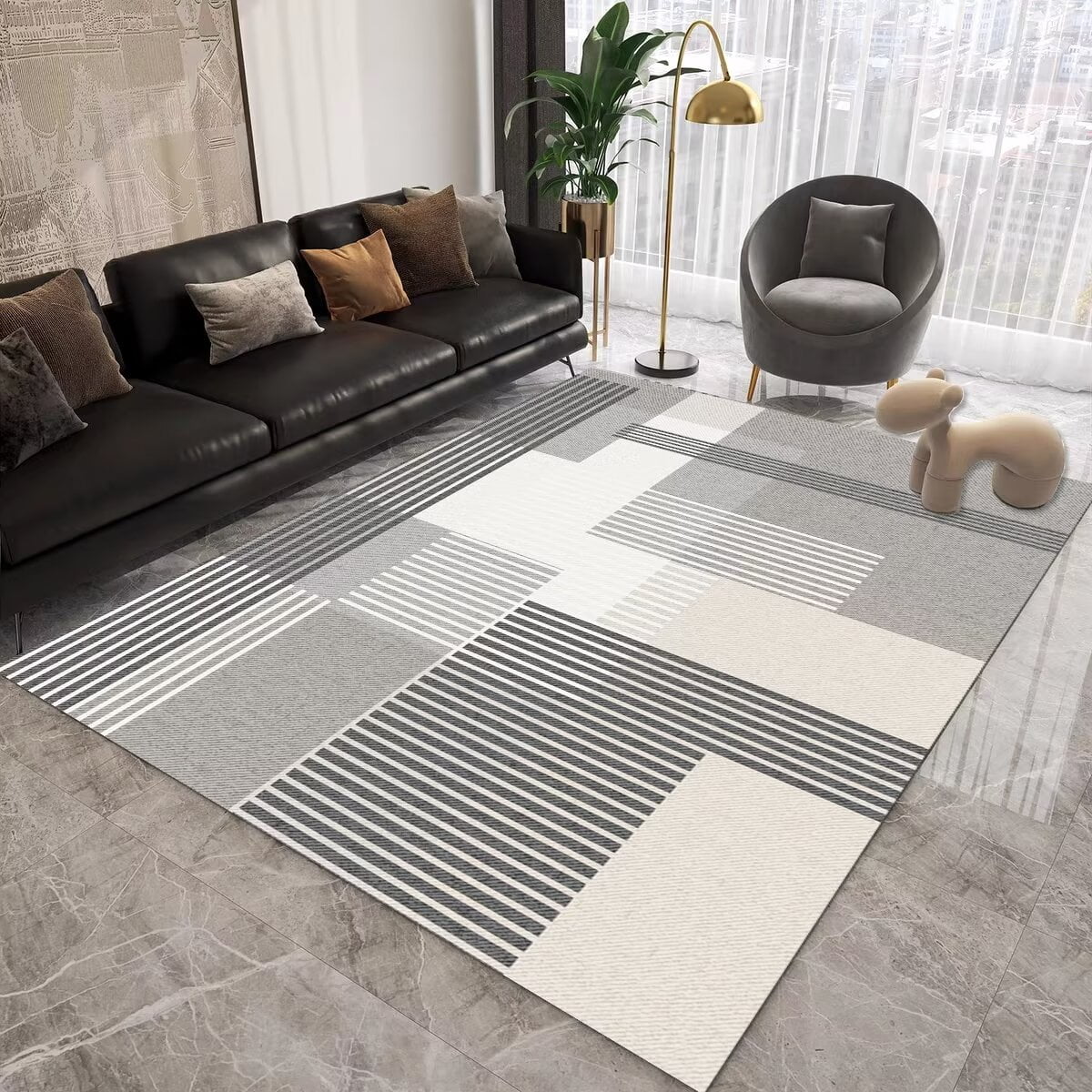 Simple Ins Lines Light Luxury Living Room Carpet Bedroom Home ration ...