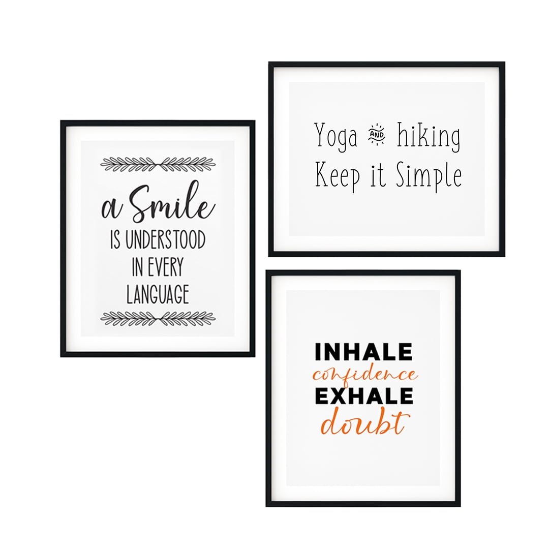 Simple Inspiration 8 x 10" Wall Art UNFRAMED Print (3 Pack) - Walmart.com