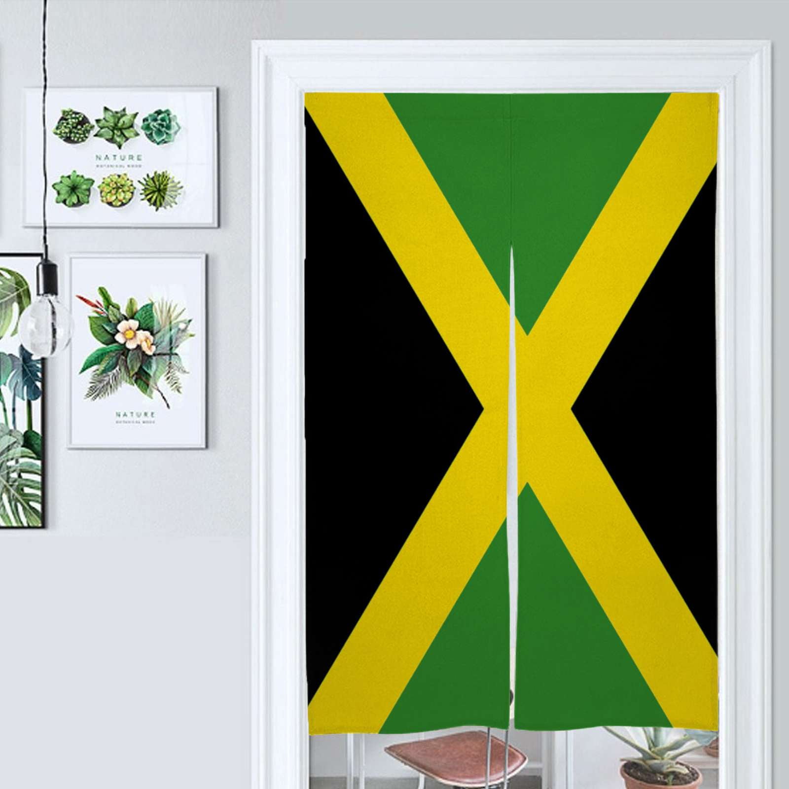 Simple Jamaican Flag Door Curtain Nordic Living Room DoorCurtain Porch ...