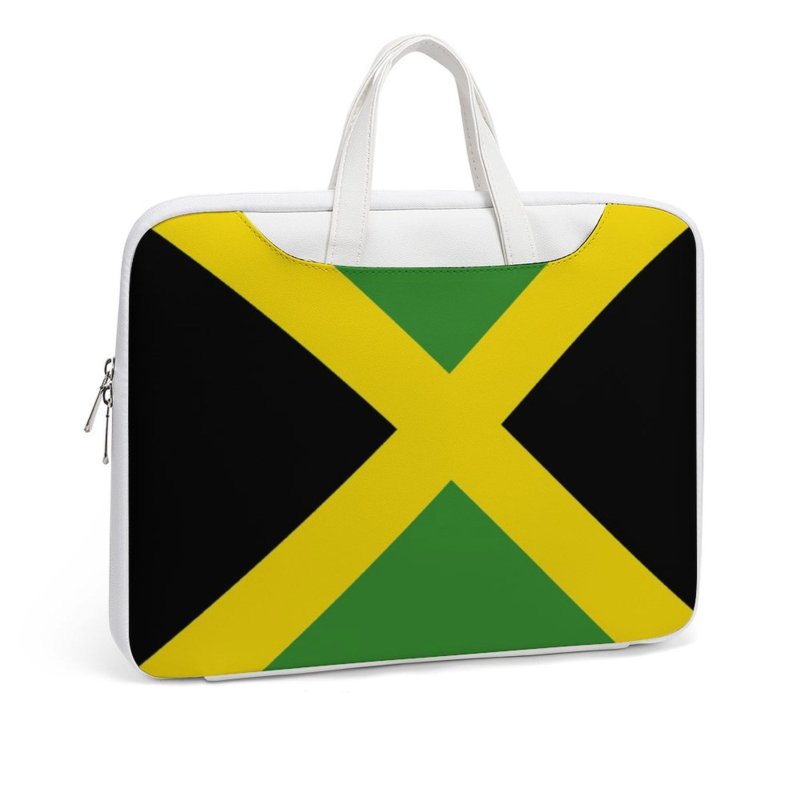 Simple Jamaican Flag PU Leather Laptop Bag Women Man Office Notebook ...