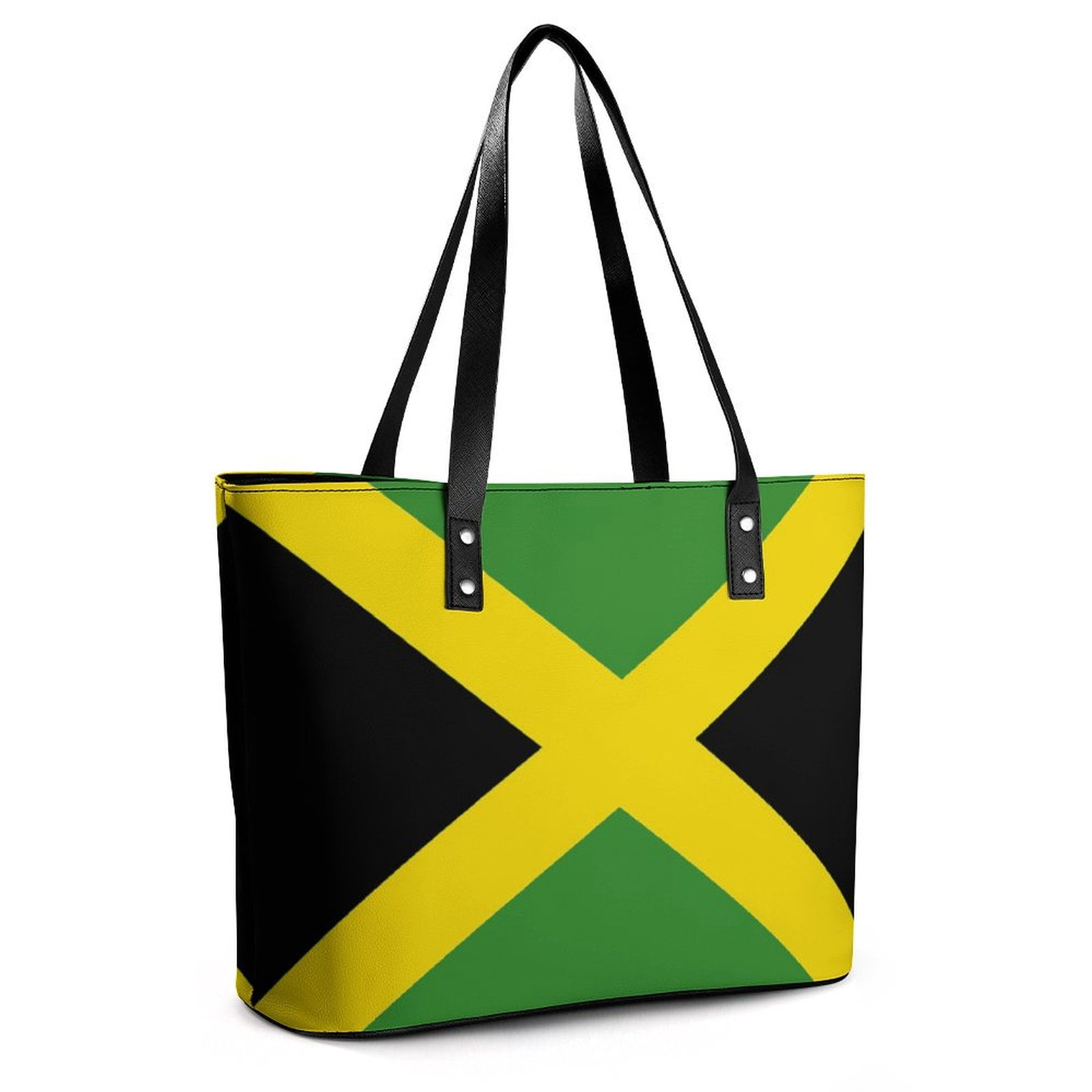 Simple Jamaican Flag Woman Leather Handbags Large Tote Bag Fashion ...
