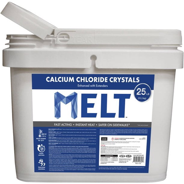 Snow Joe MELT 25 Lb. Bucket Calcium Chloride Crystals Ice Melter | 2 ...
