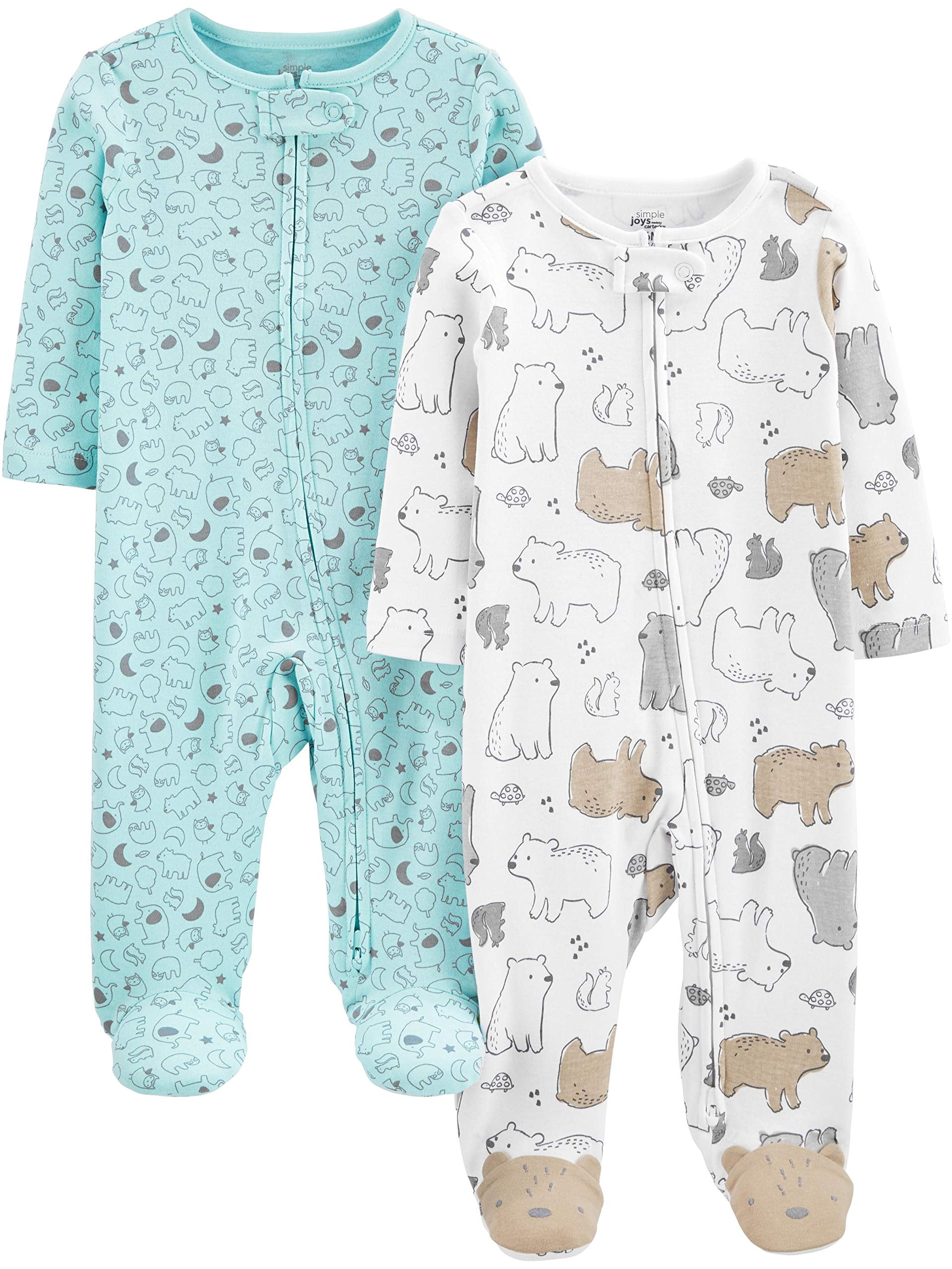 Simple Joys by Carter's Baby Neutral 2-Pack Cotton Footed Sleep and ...