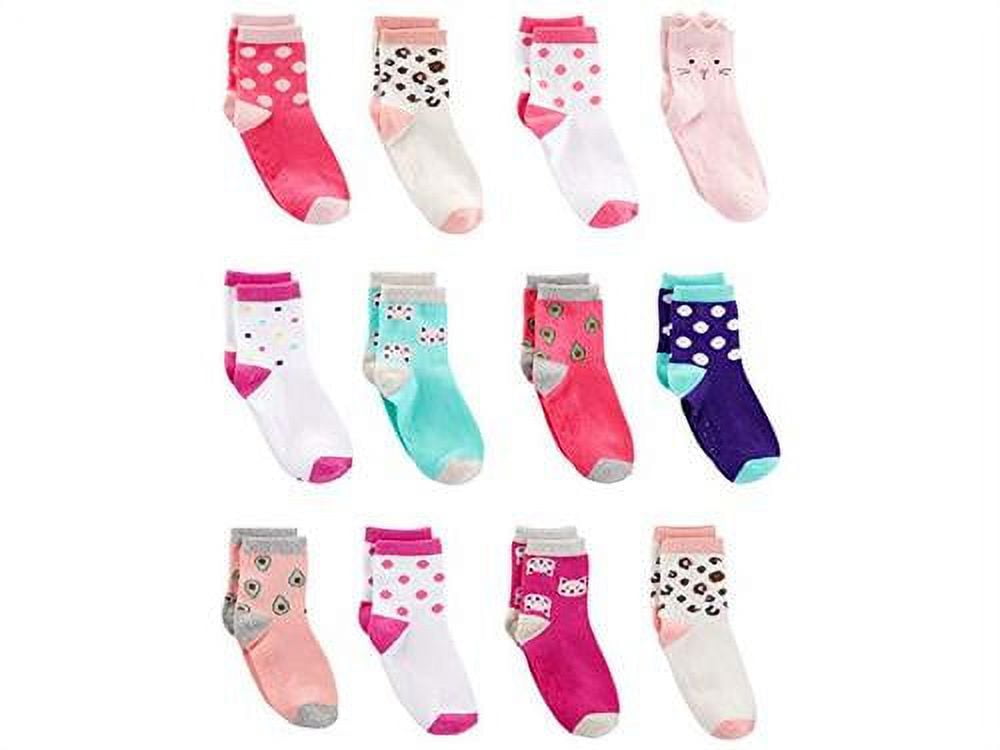 Simple Joys by Carter's Girls' Toddler 12-Pack Sock Crew, Cats, 4T/5T ...