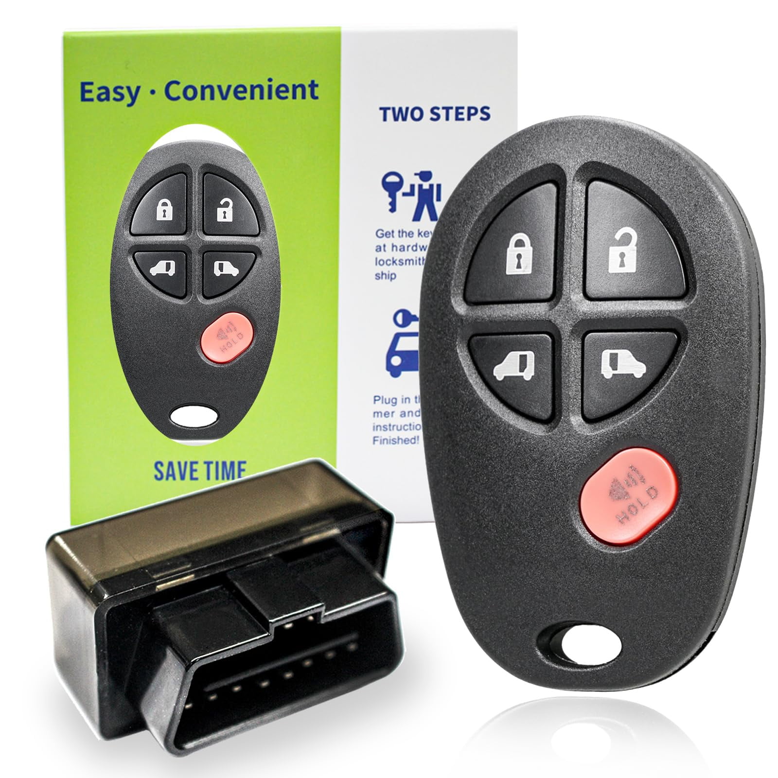 Simple Key Programmer & Key Fob 5 Button for Toyo-ta 2004-2020 Sienna ...