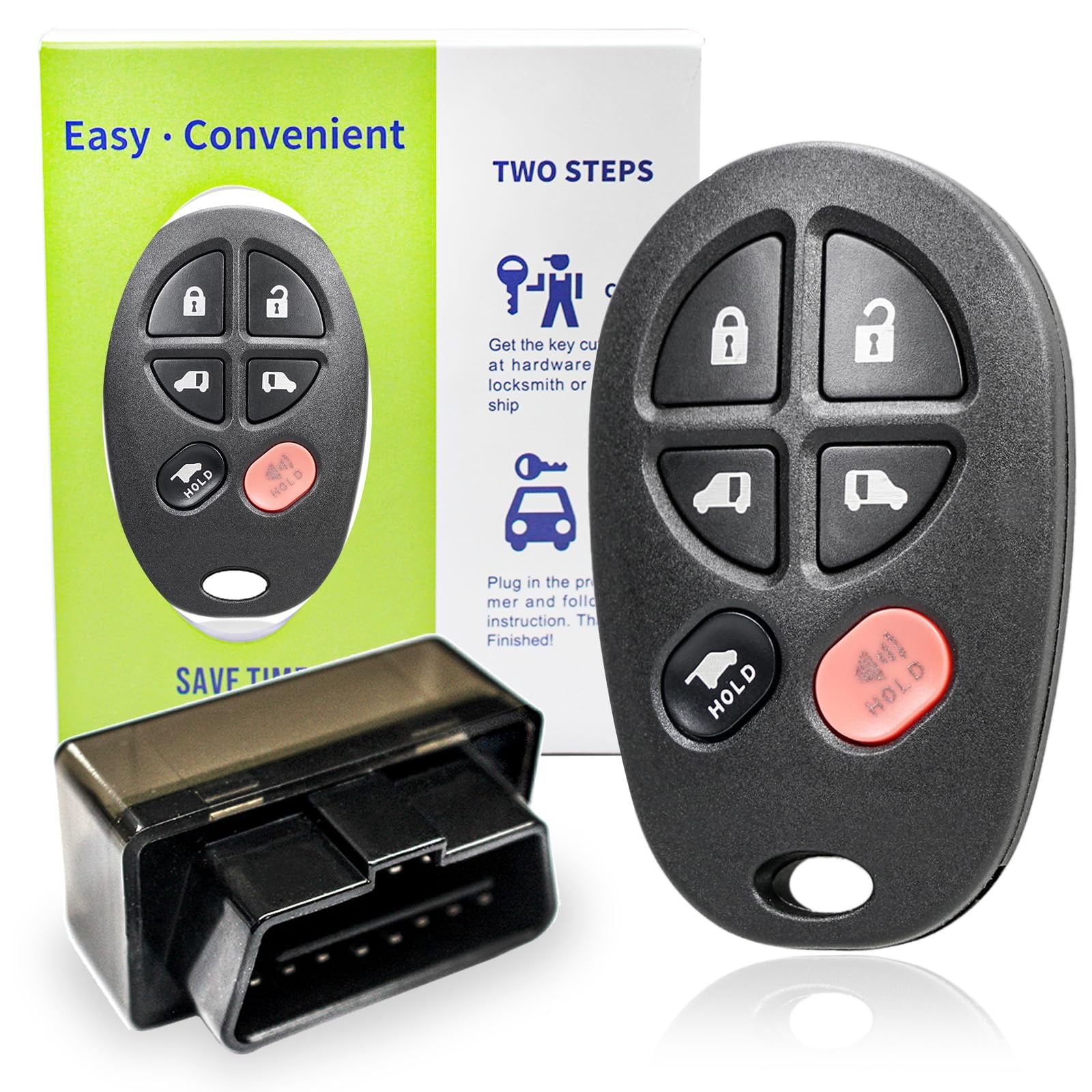 Simple Key Programmer & Key Fob 6 Button for Toyo-ta 2004-2018 Sienna ...