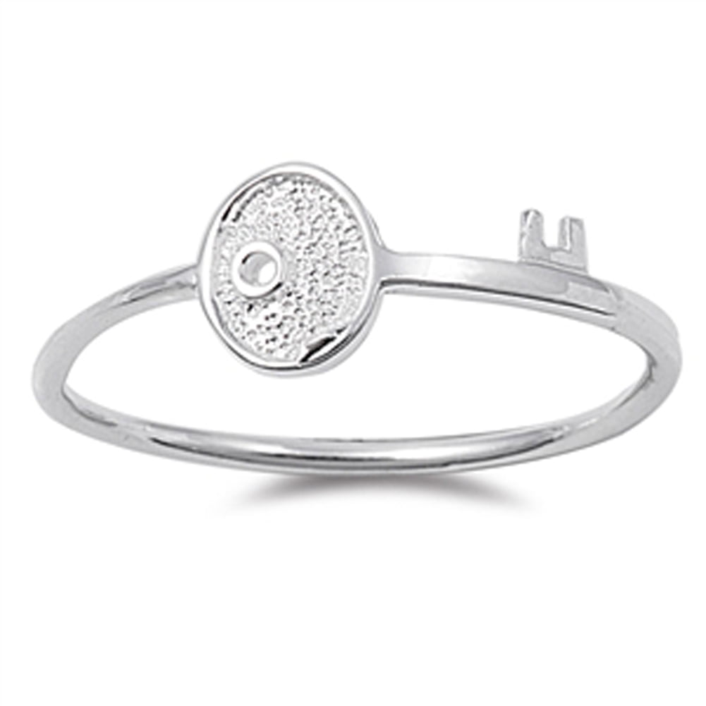 Simple Key Ring Thin Light Ring .925 Sterling Silver Band Jewelry ...