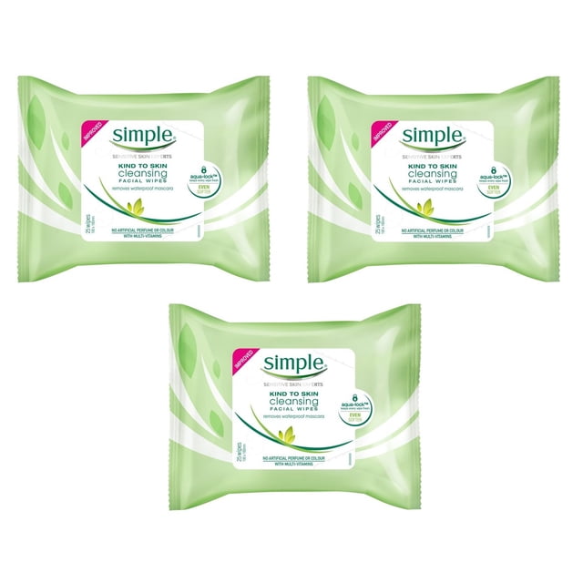 Simple Kind To Skin 25 Cleansing Facial Wipes (3 pack) - Walmart ...