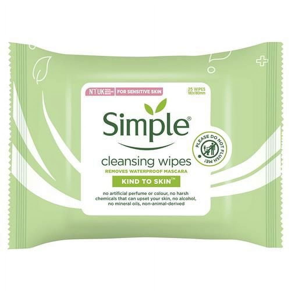 Simple Kind To Skin Cleansing Facial Wipes - 25 Wipes Packaging May ...