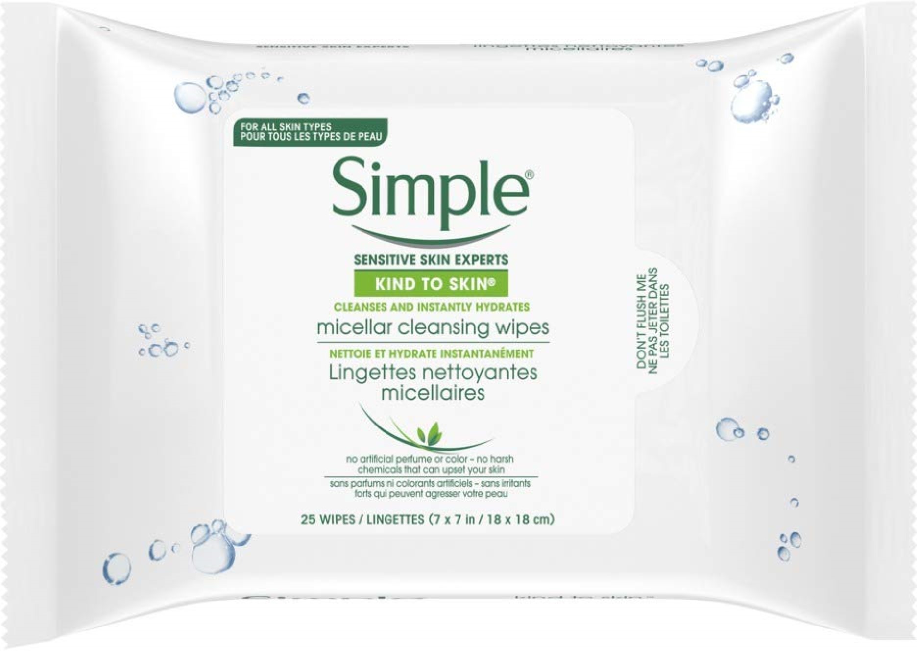 Simple Kind to Skin Facial Wipes Cleansing 25 ct (Pack of 2) - Walmart.com