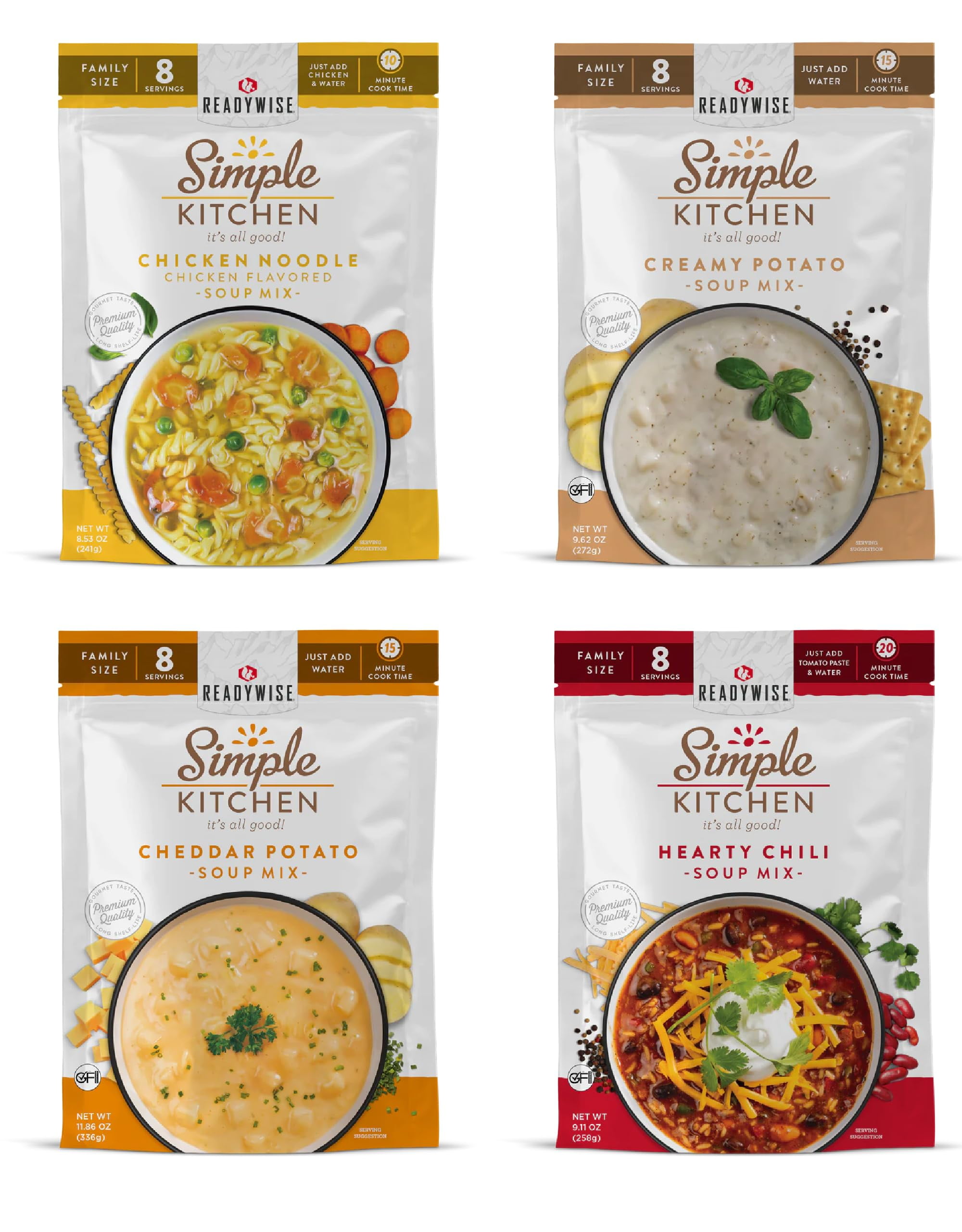 - Simple Kitchen, Soup Favorites, Variety Pack, 8 Servings Per Pouch ...