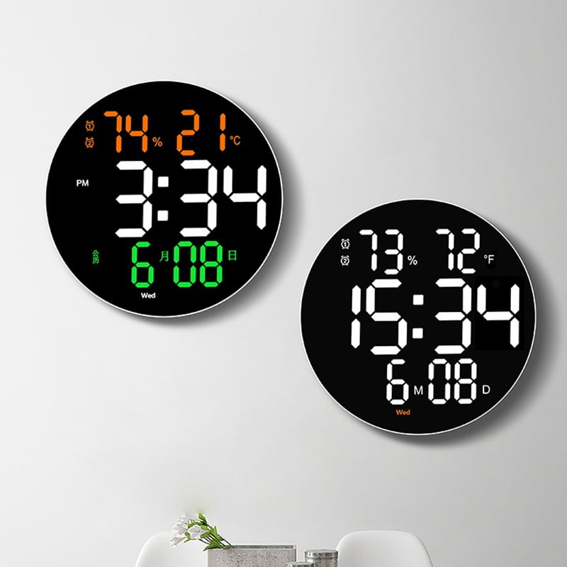 Simple LED wall clock multi-functional clock, electronic clock, silent temperature and humidity ...