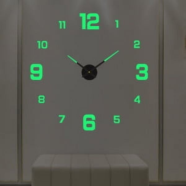 Simple Large Luminous Quiet Clock Stereo Digital Wall Clock Living Room ...