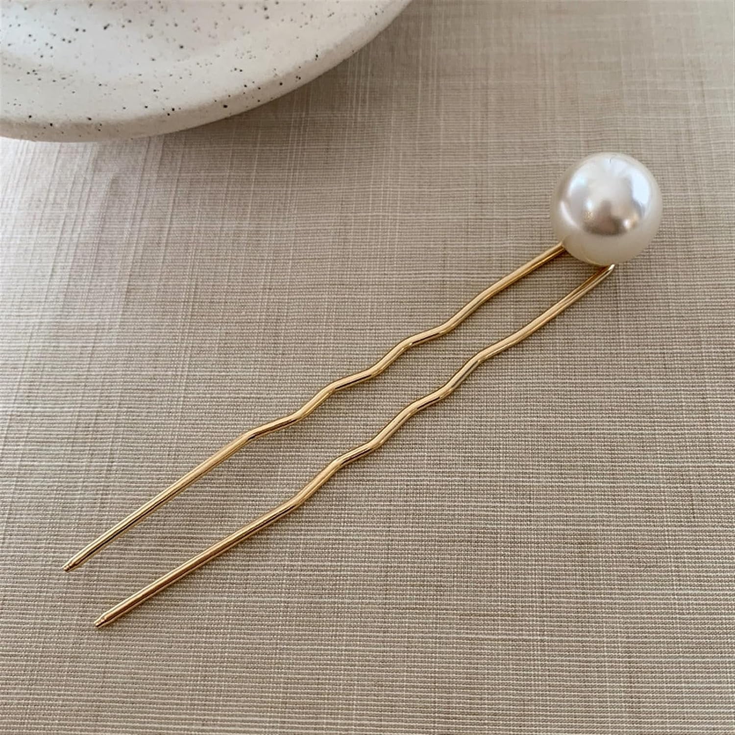 Simple Large Pearl Hair Sticks Bride Wedding Party Hair Clips Fashion ...