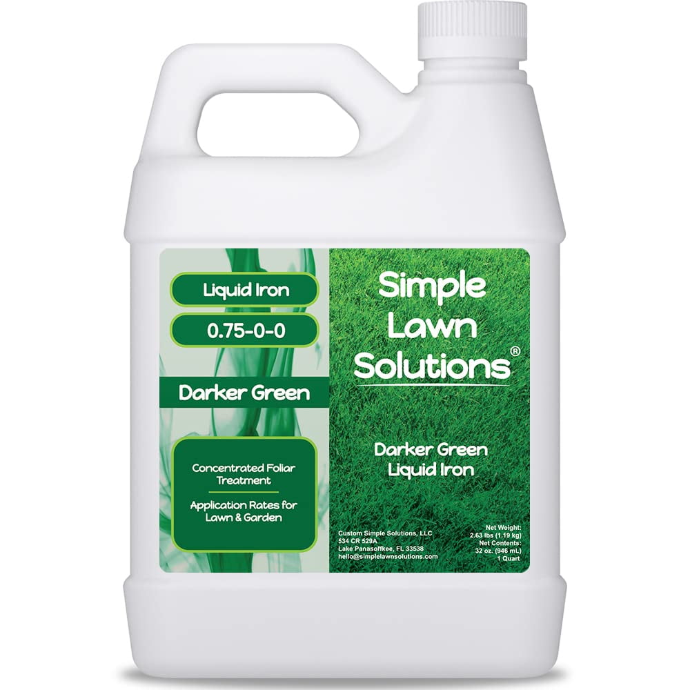 Simple Lawn Solutions - Liquid Iron Fertilizer Darker Green - Chelated ...