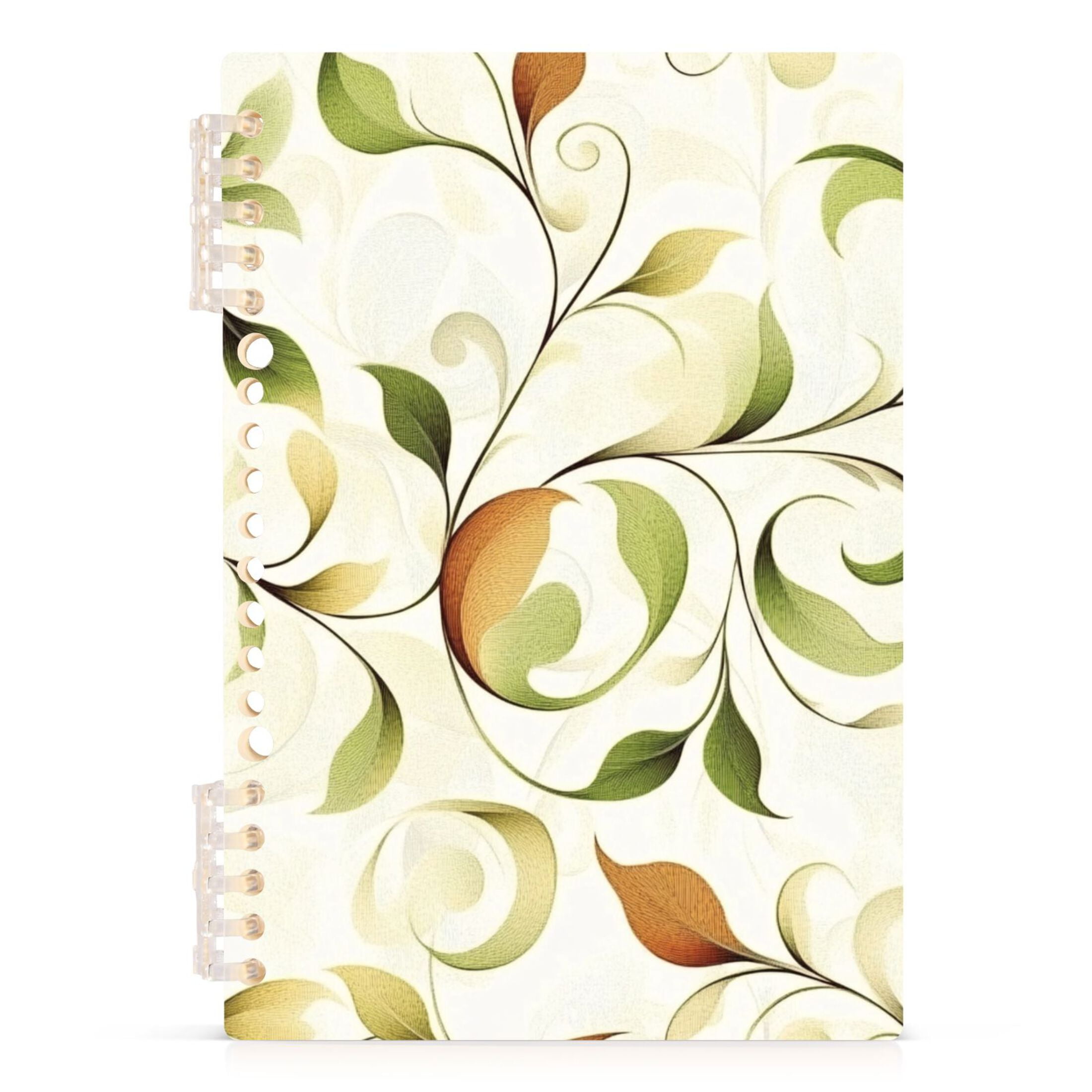 Simple Leaf Lines Lined Spiral Journal Notebook 60 Pages A5 College ...