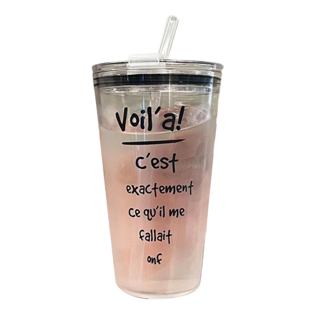 Simple Letter Water Cup with Lid and Minimalist Plastic Cup New V6 ...
