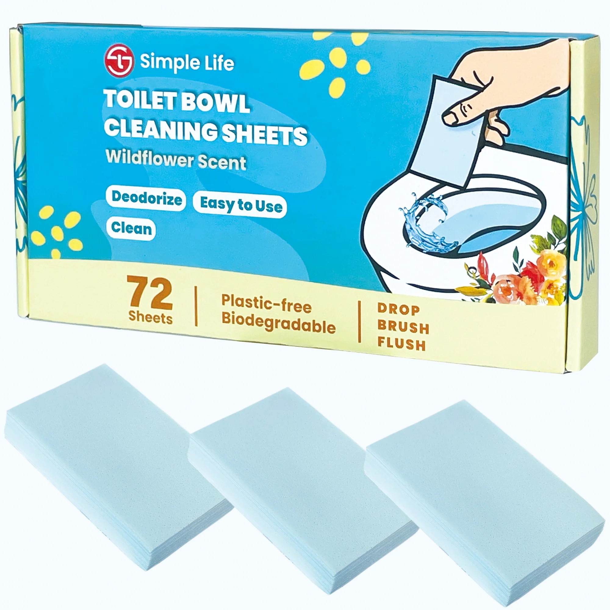 Simple Life Toilet Bowl Cleaner Strips, Remove Limescale, Stains, Odors ...