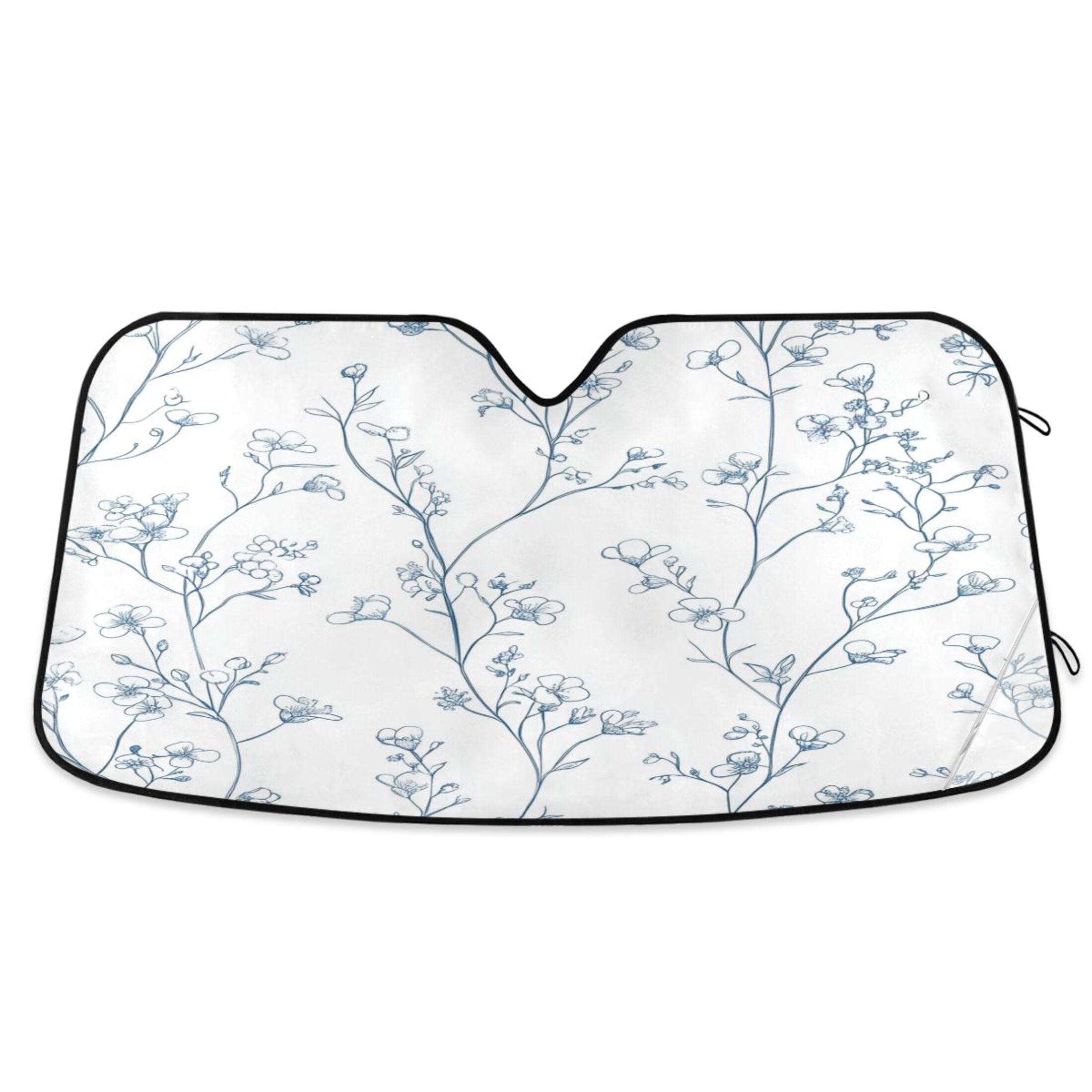 Simple Line Art Flowers Windshield Sun Shade Automobile Visor Accordion ...