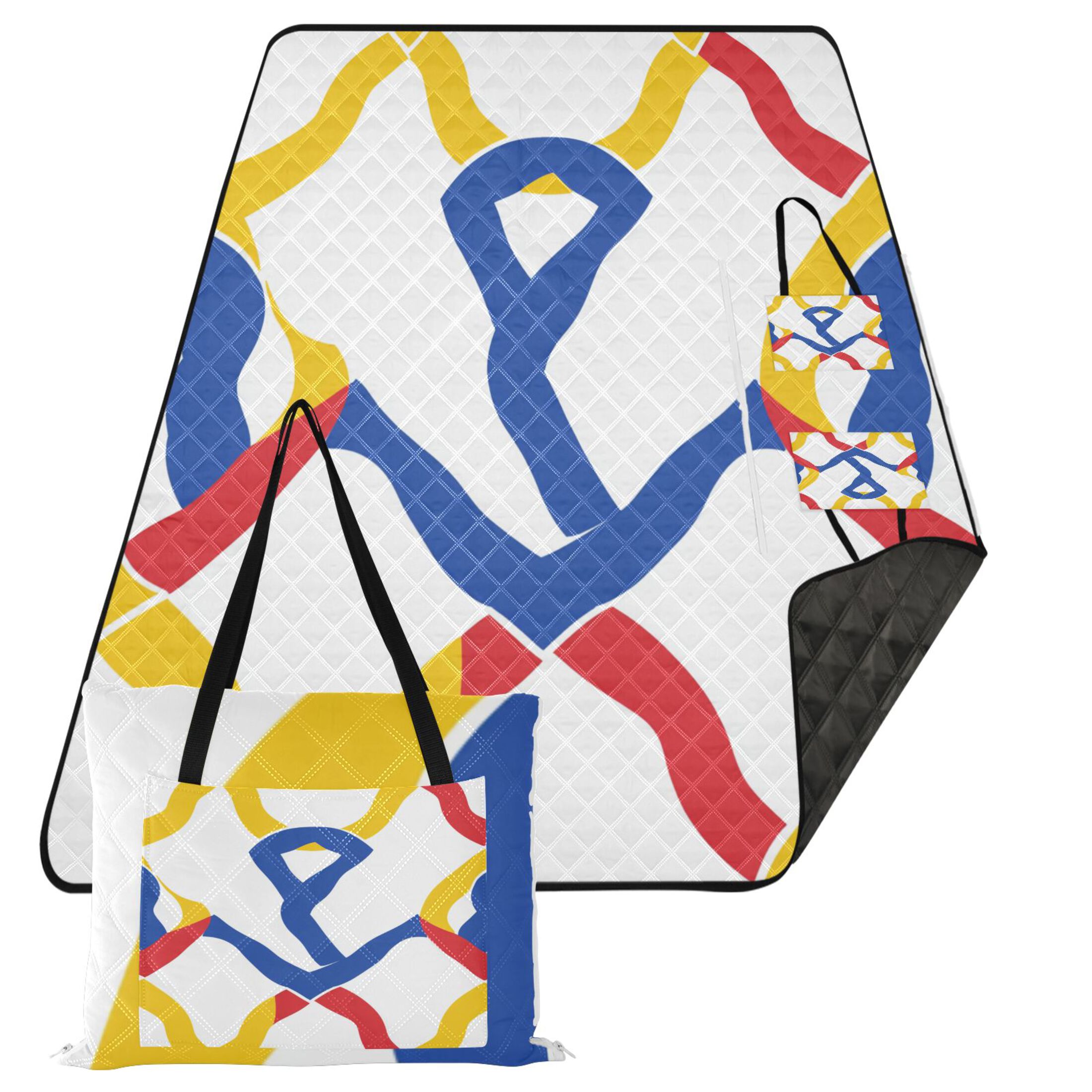 Simple Line Design 60x80in Waterproof Picnic Mat, Foldable Backpack ...