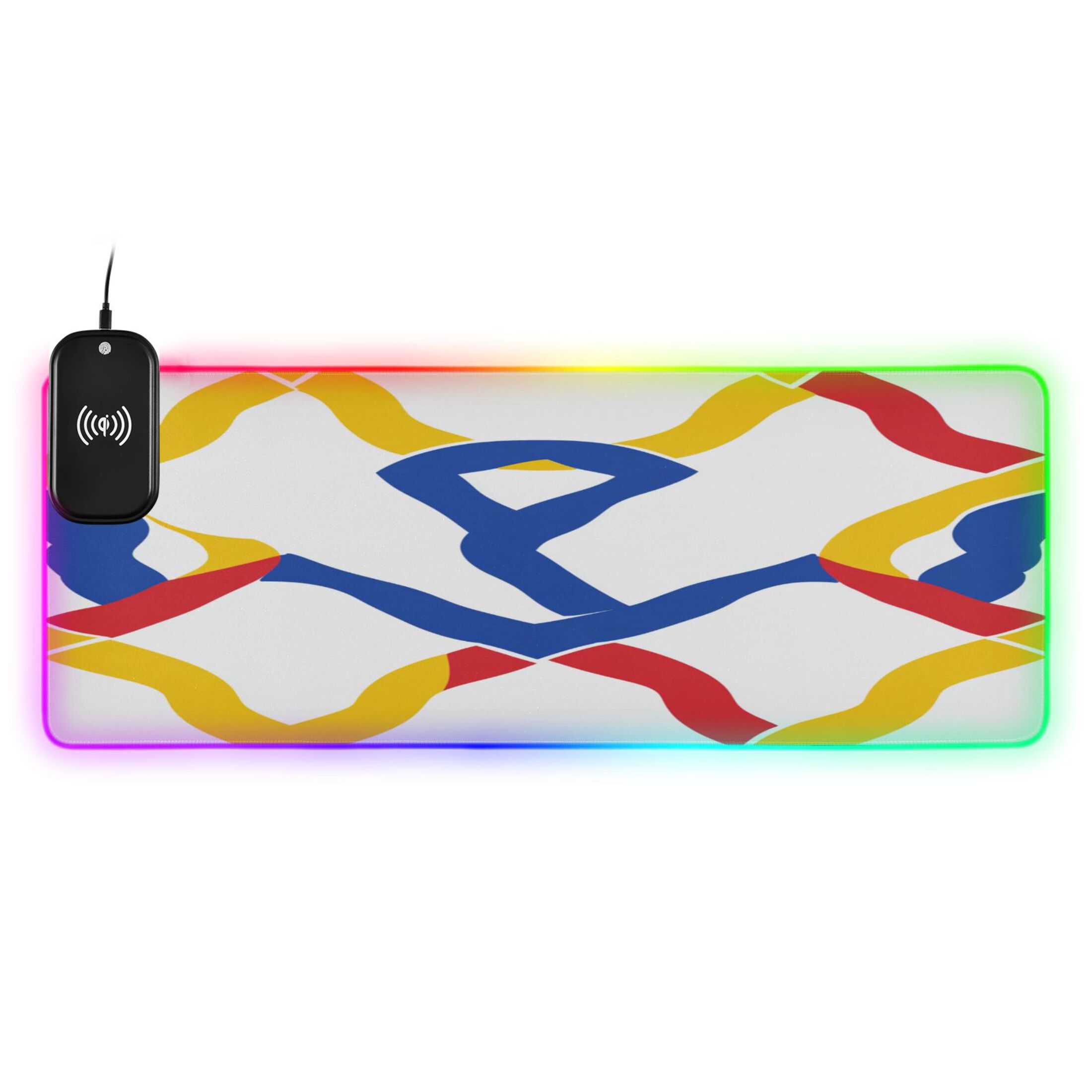 Simple Line Design Large RGB Gaming Mouse Pad with Fast Wireless ...