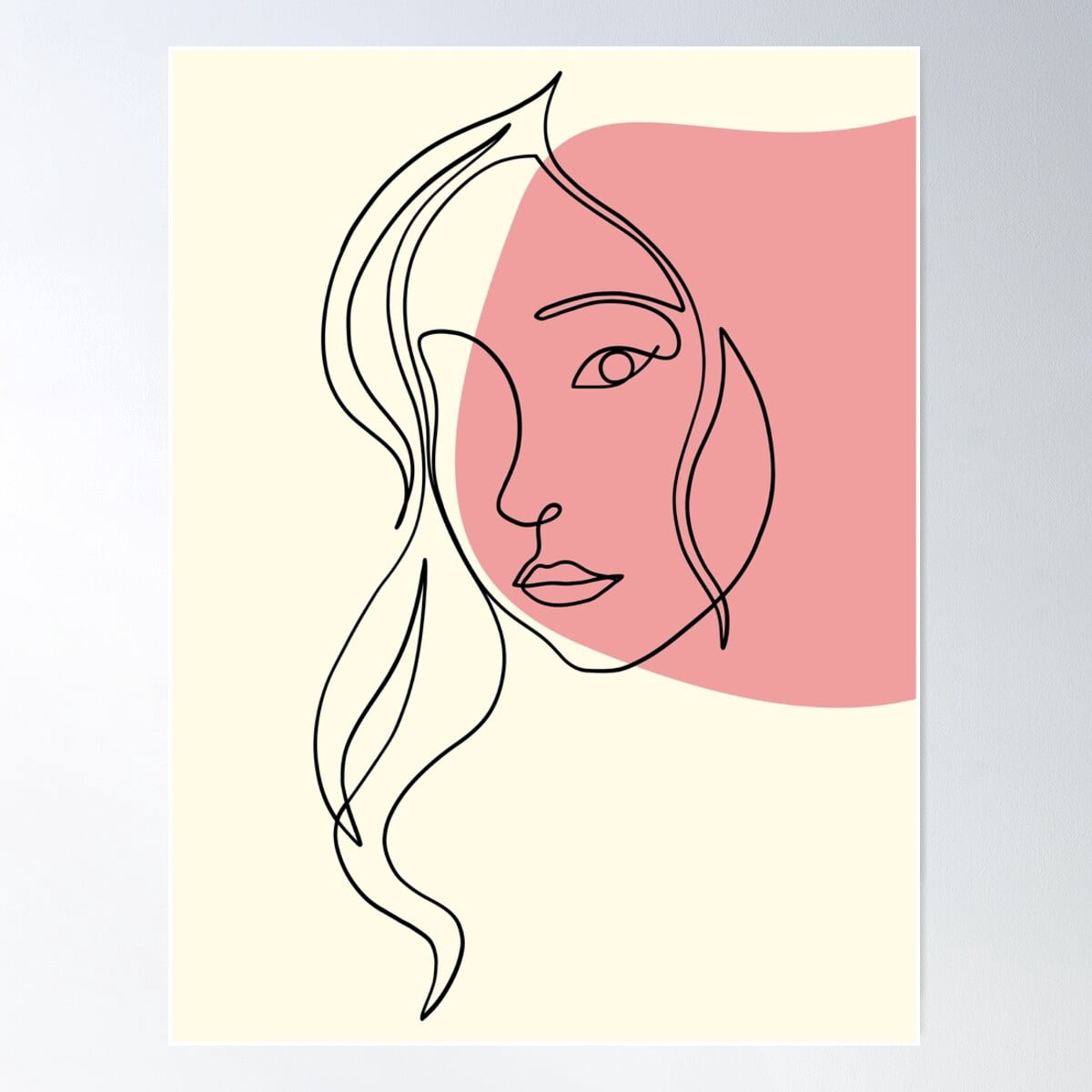 Simple Line Drawing Face Art, Minimalist Line Art Design - Simple Woman ...