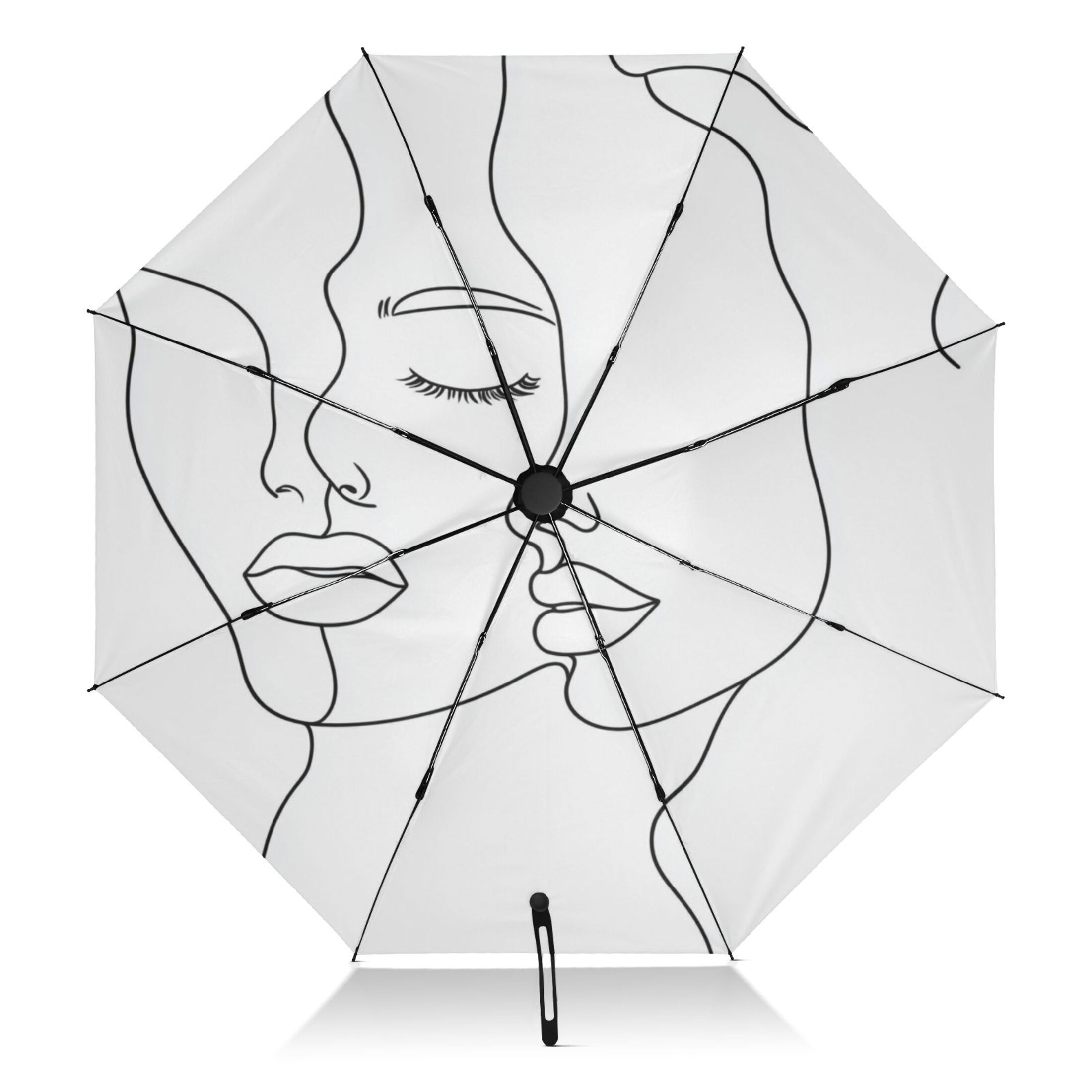 Simple Line Drawing Face Extra Large Automatic Umbrella, UV Protection ...