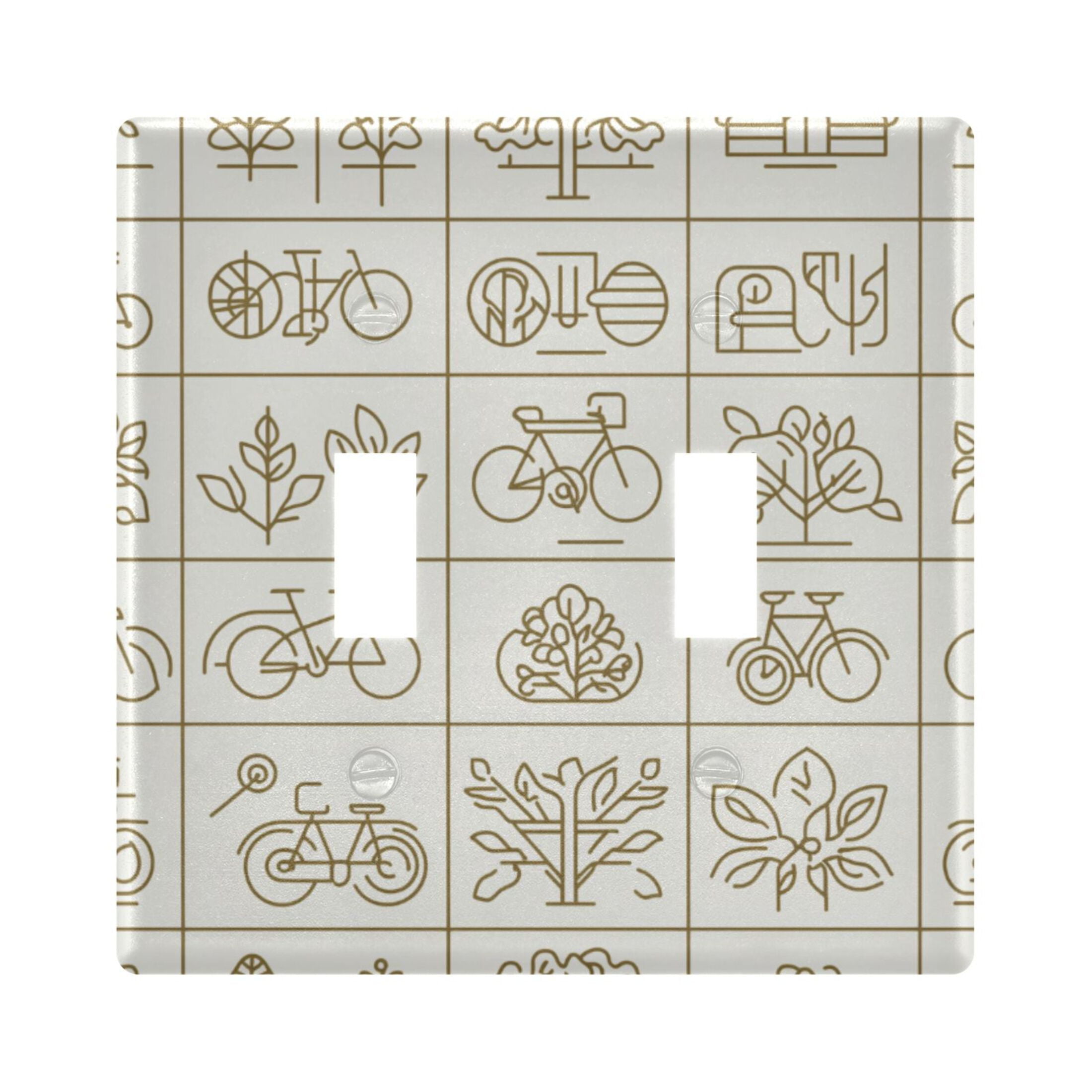 Simple Line Icons Fireproof Switch Plate with Rounded Edges 3-Hole ...