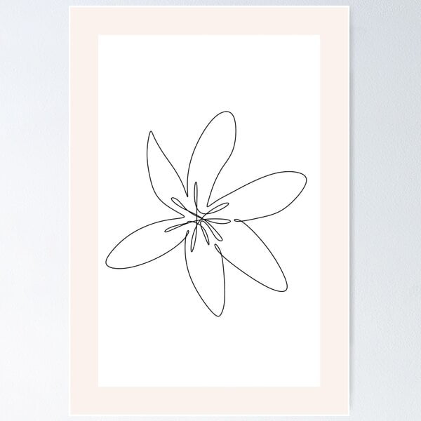 Simple Line Minimalist Flower Drawing - Minimalist Line Art - Flower ...