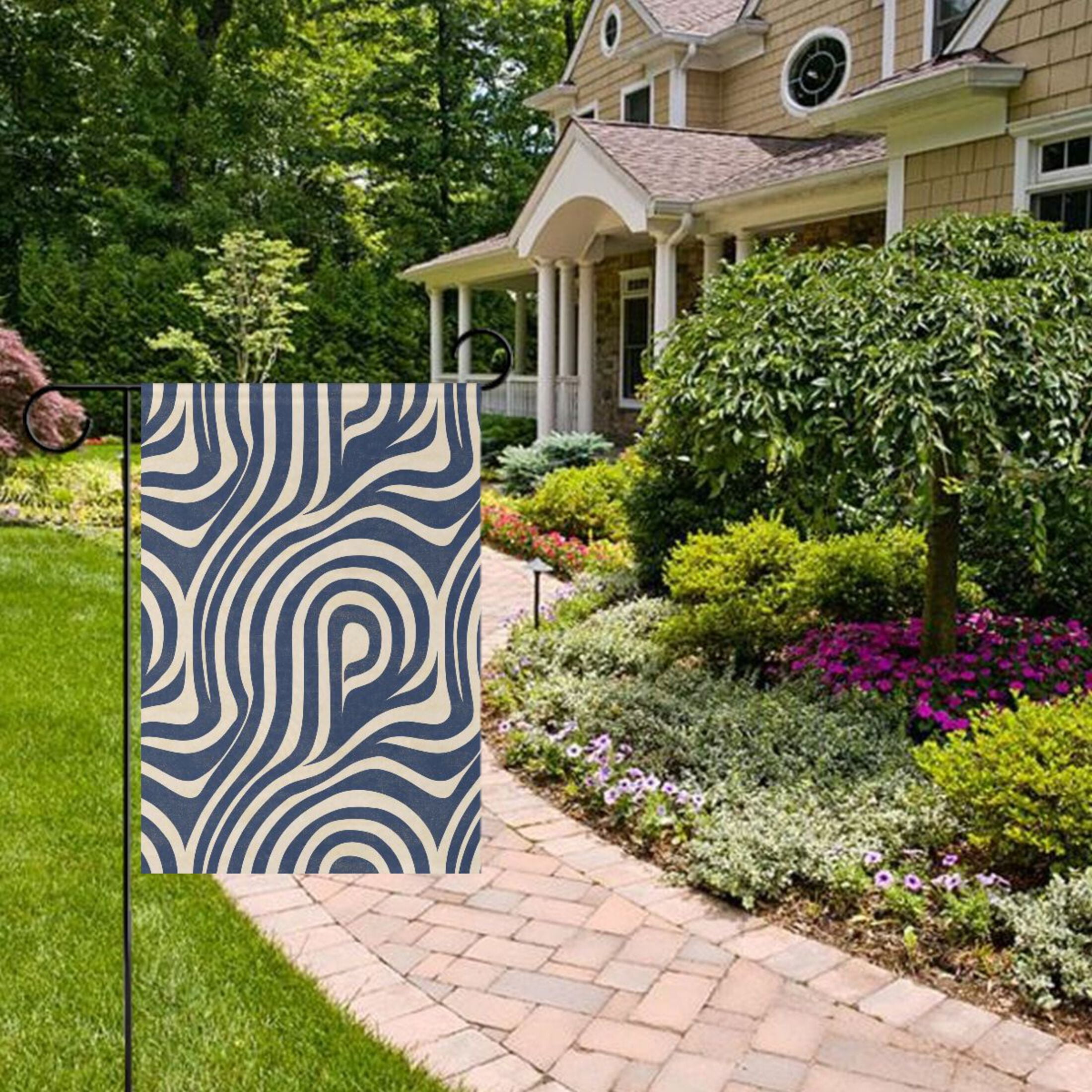 Simple Line Pattern Garden Flag 12x18 inch Double Sided Outside Yard ...