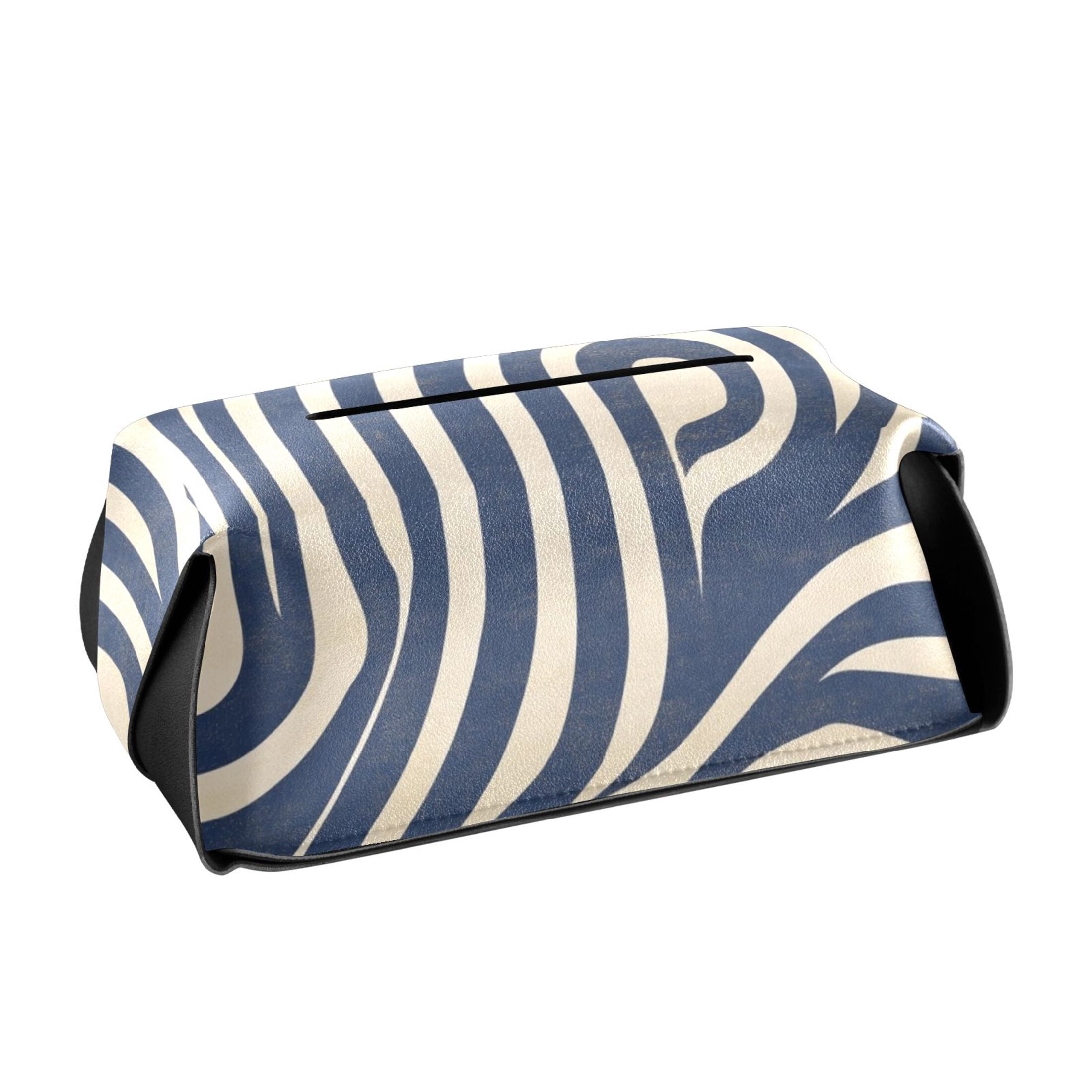 Simple Line Pattern Tissue Box Cover Leather Square Rectangle Tissue ...