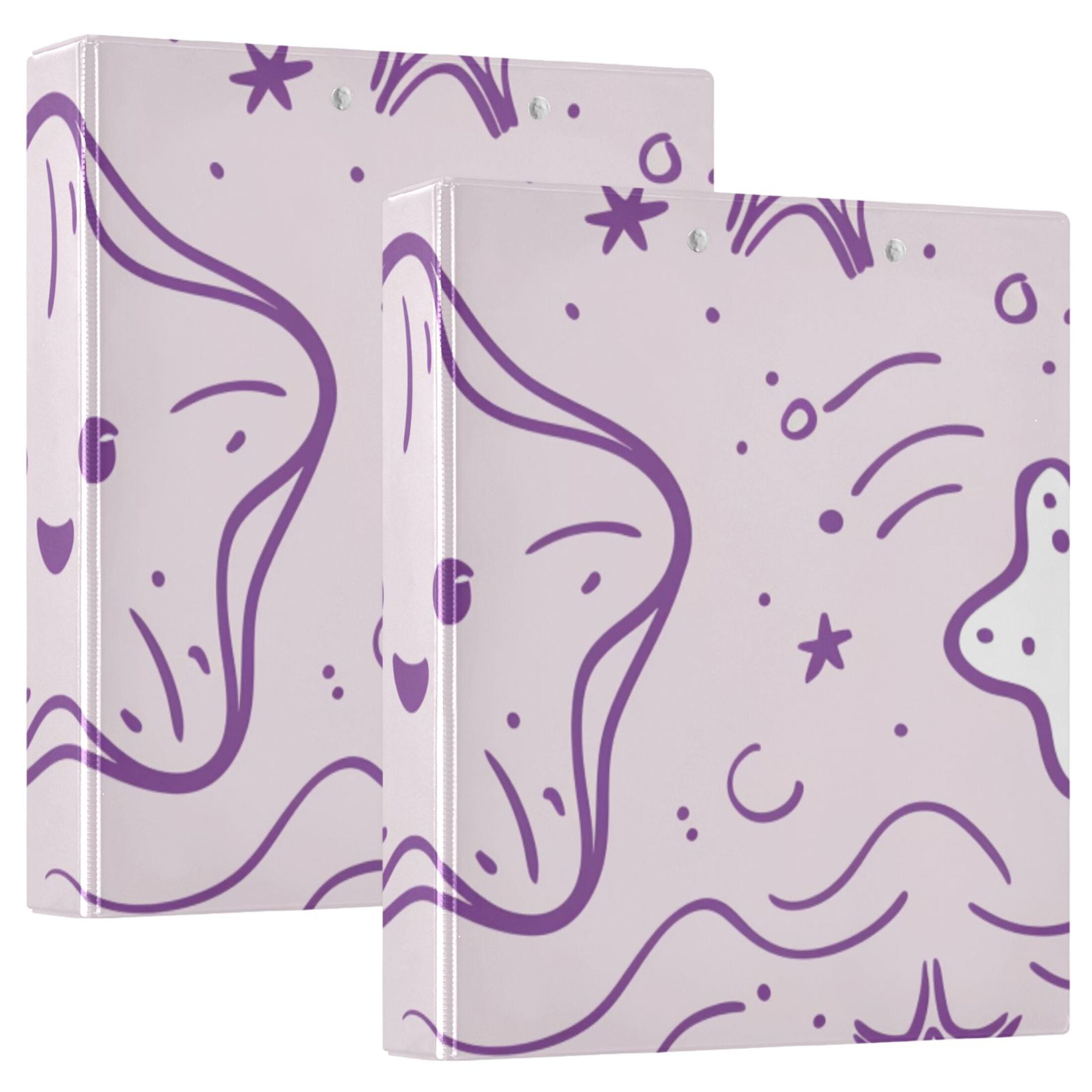 Simple Line Star 3 Ring Binders 1.5 inch Hardcover File Folders with ...