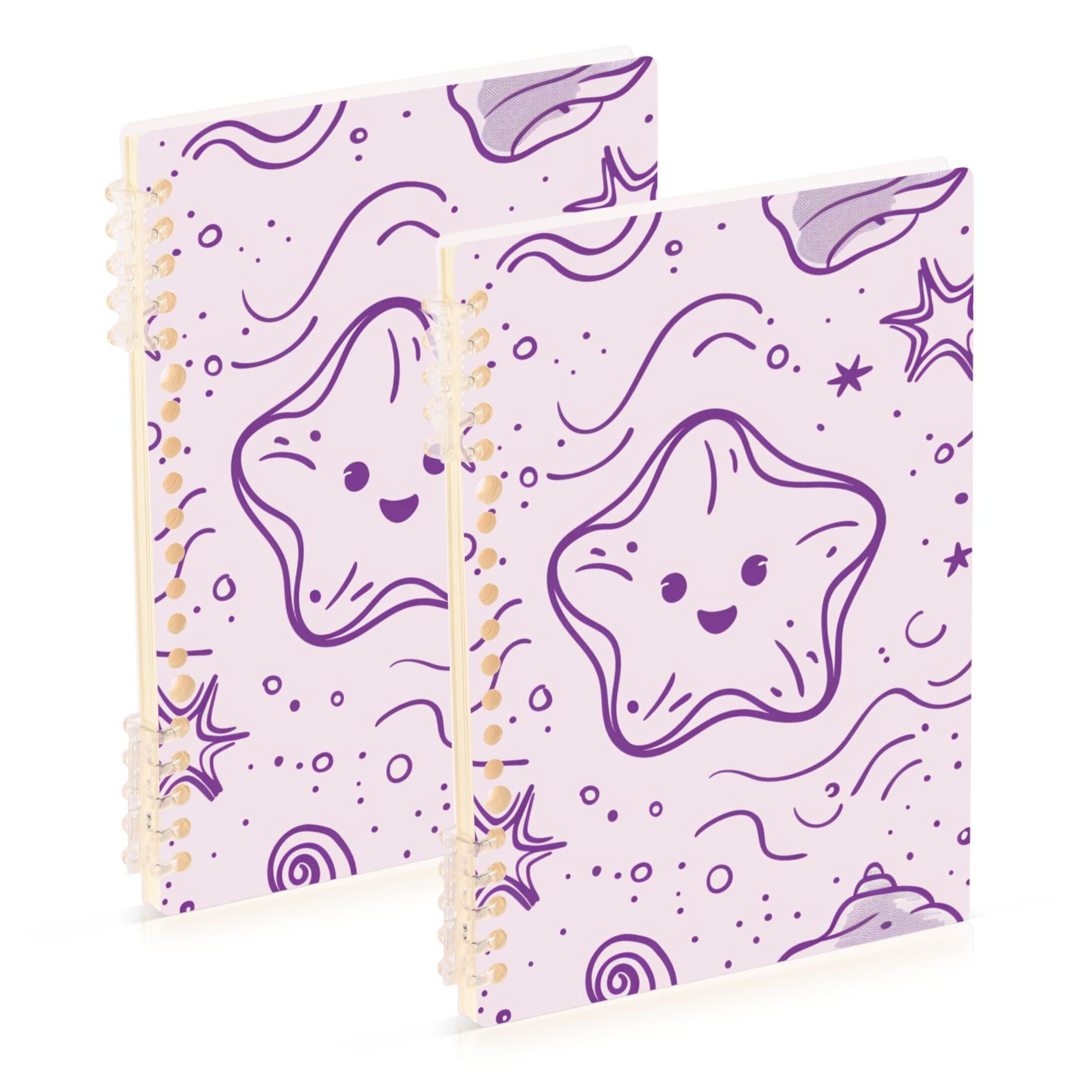 Simple Line Star Ring Binder Notebook Journey Note Diary College Ruled ...