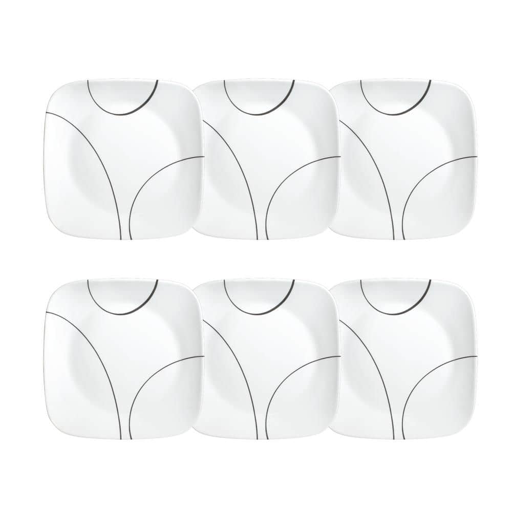 Simple Lines Vitrelle 6-Piece Contemporary Simple Lines Glass ...