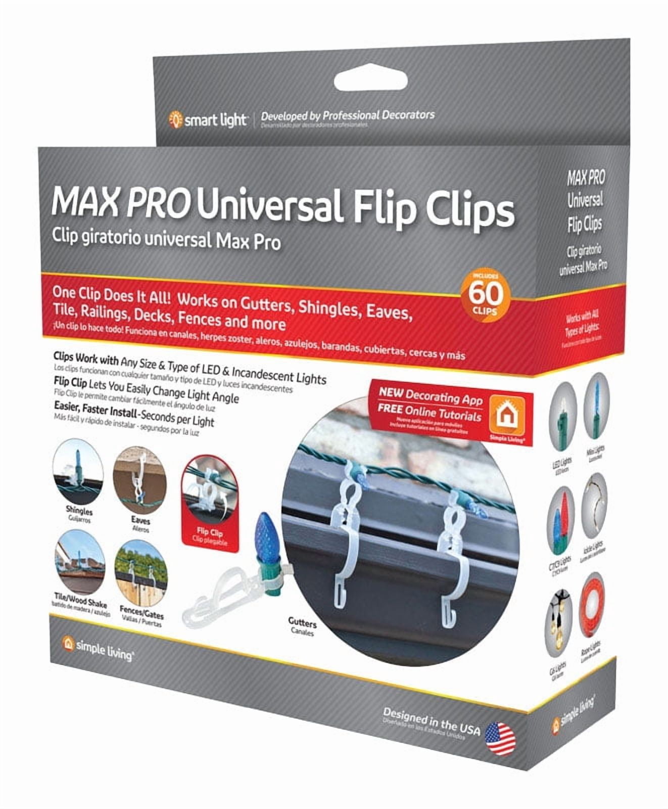 Simple Living 9763434 Universal Polypropylene Light Hanger Clips, White ...