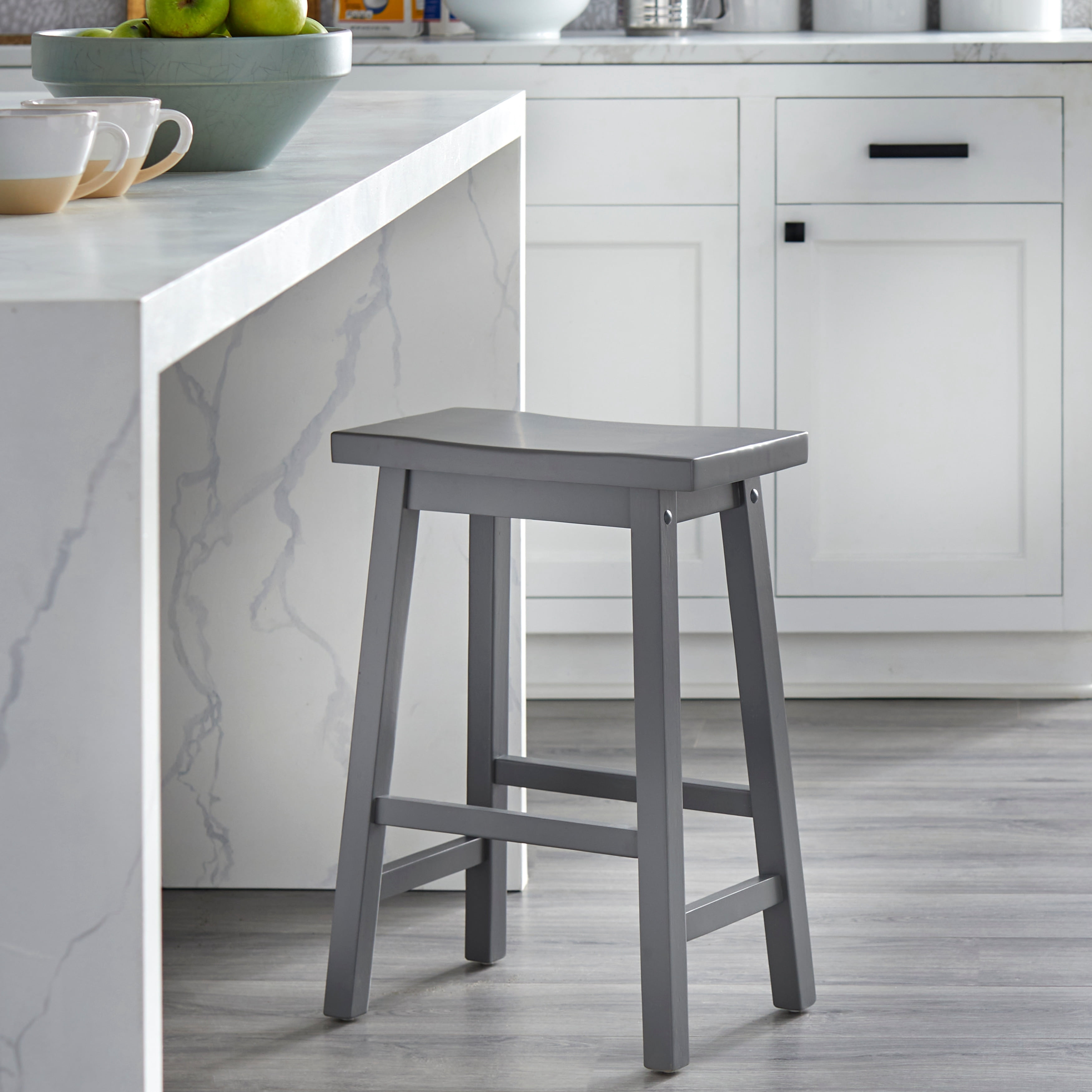 Simple Living Arizona 24-inch Solid Wood Counter Height Saddle Stool ...