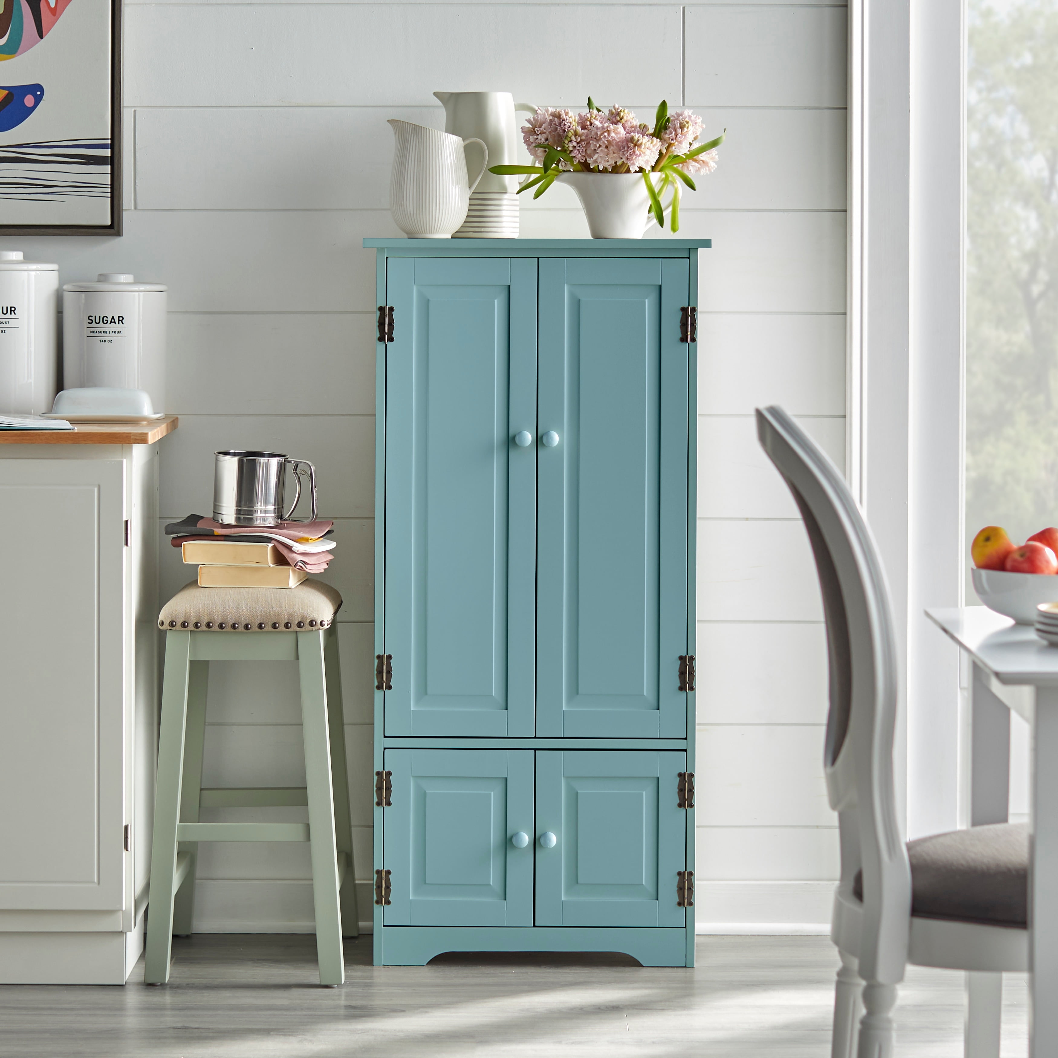 Simple Living Aston Wooden Tall Cabinet with Doors and Shelves ...