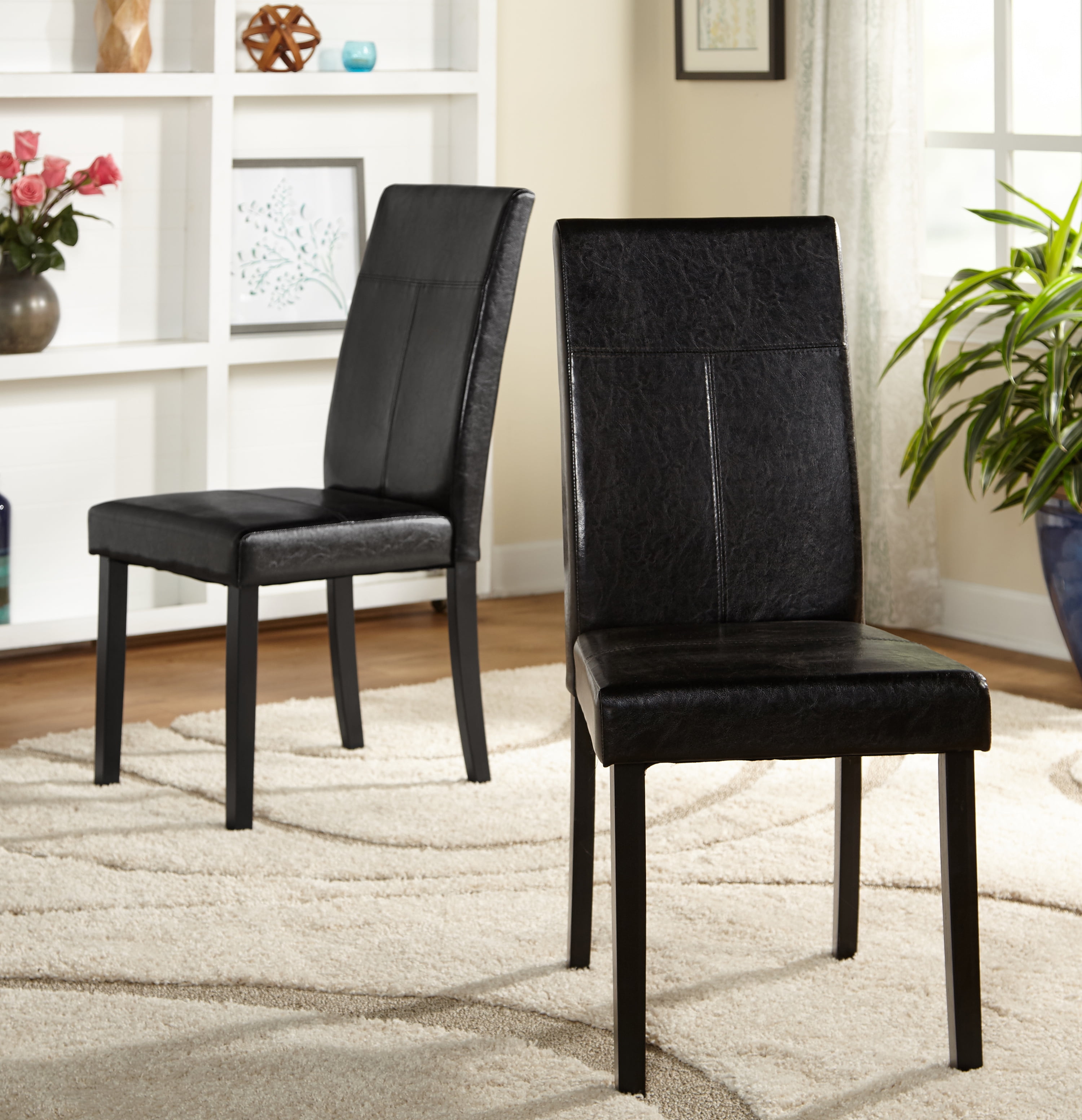 Simple Living Bettega Parson Chair (Set of 2) Black - Walmart.com
