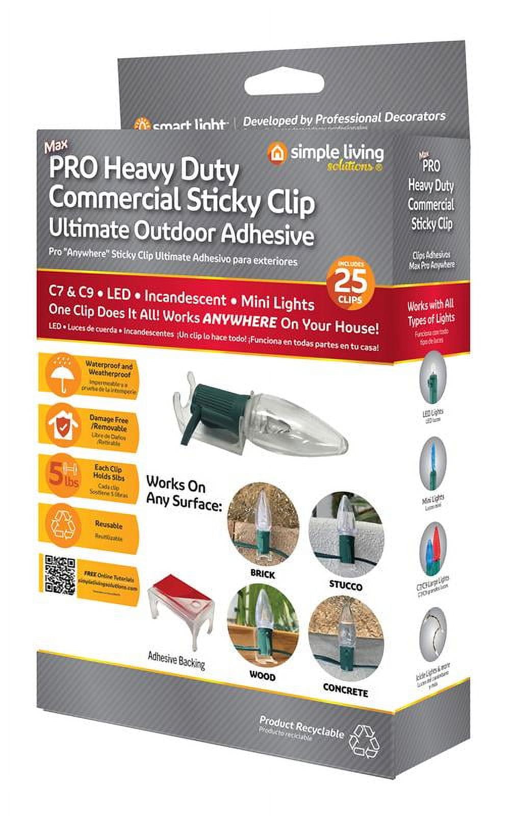 Simple Living Heavy Duty Commercial Grade Sticky Clips -1.75" - Clear ...