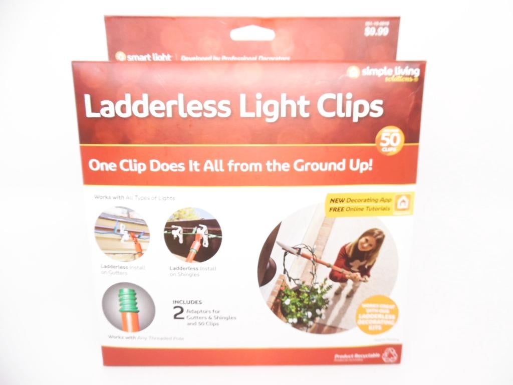 Simple Living Ladderless Light Clips 50ct Includes 2 Adapters Gutters & Shingles - Walmart ...