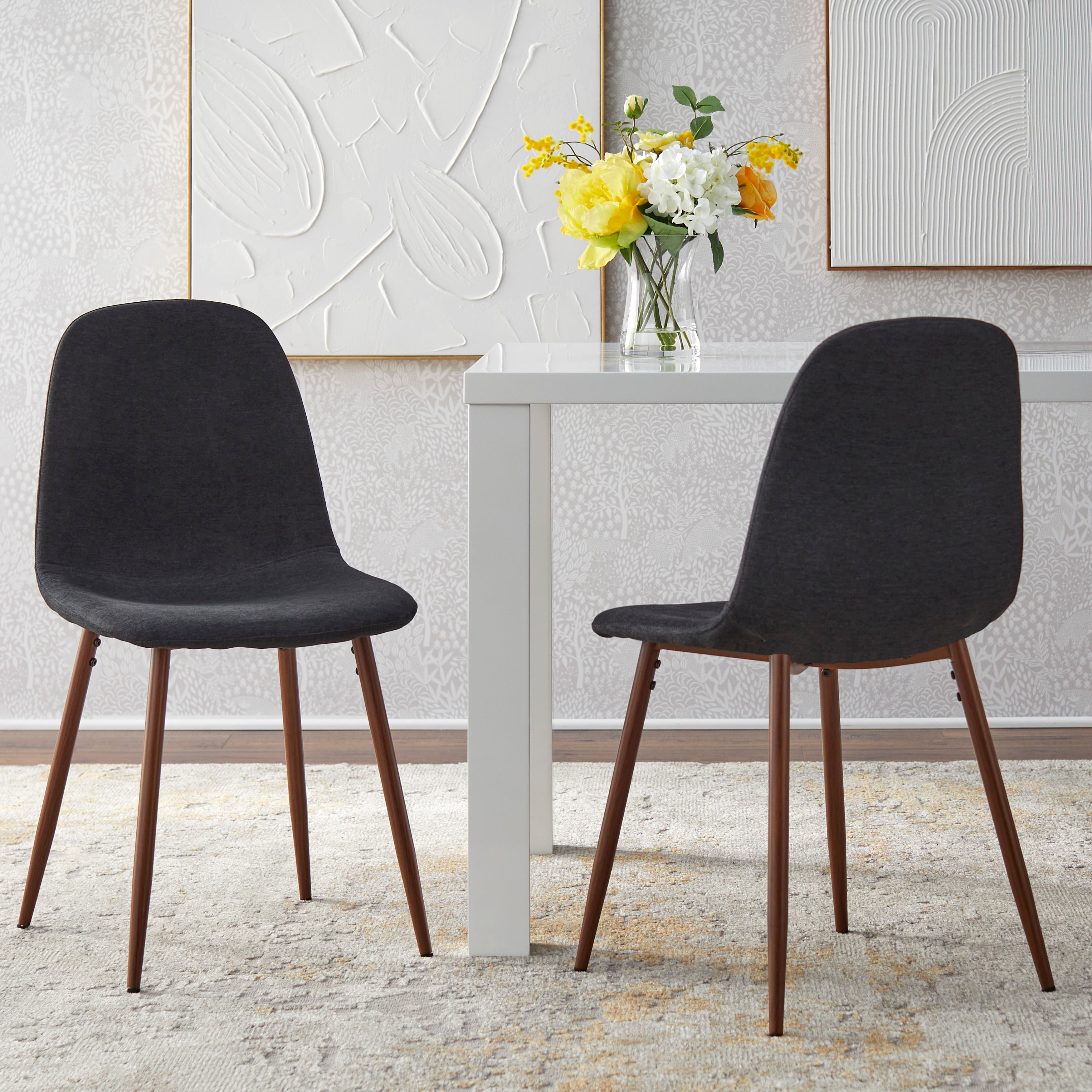 Simple Living Larsen Dining Chairs (Set of 2) Black - Walmart.com