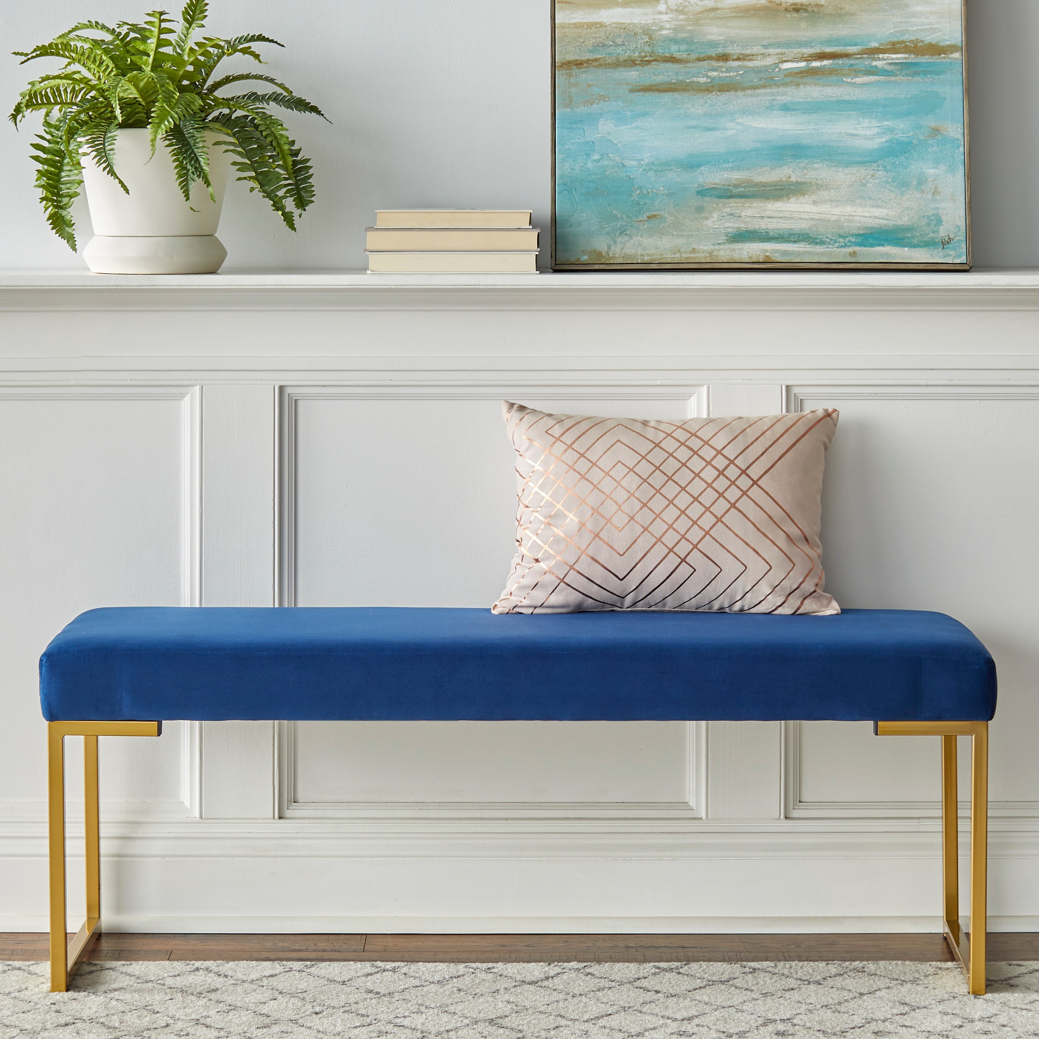 Simple Living Remy Bench Blue - Walmart.com