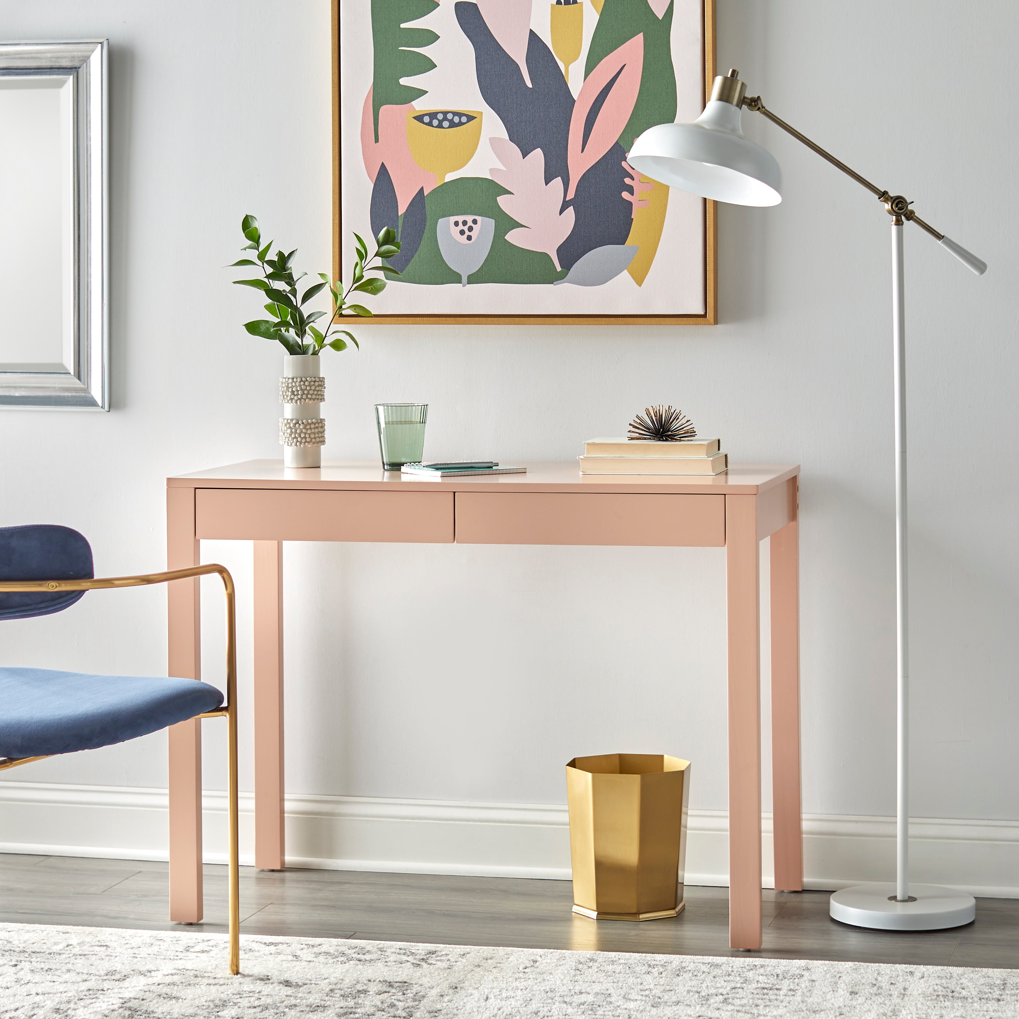 Simple Living Ridley Desk Blush Pink - Walmart.com
