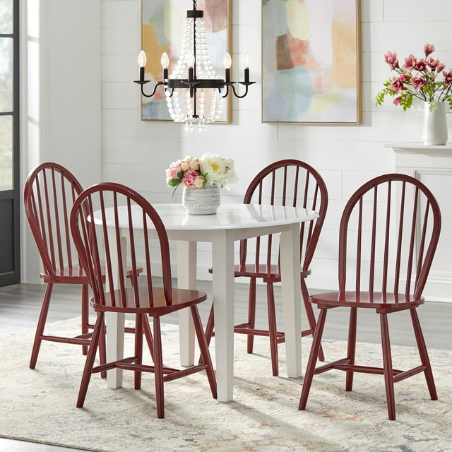 Simple Living Rollo Solid Wood 5-piece Drop-Leaf Dining Set Red ...