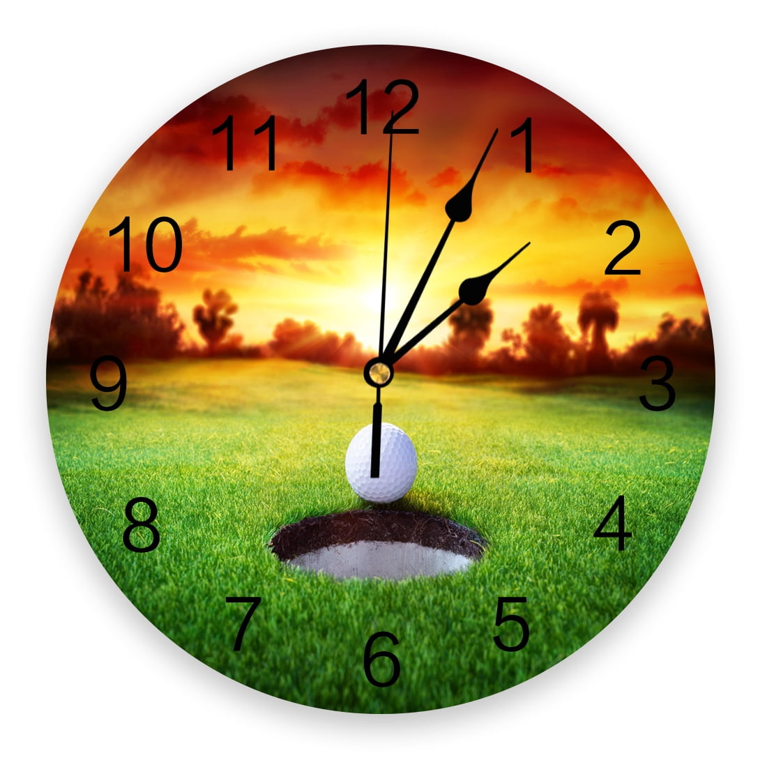 Simple Living Room Wall Clock Golf Course Lawn Blue Sky Coffee Shop Art ...