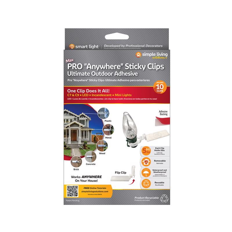 Simple Living Solutions Max Pro Anywhere Sticky Clips Hanger - Walmart.com