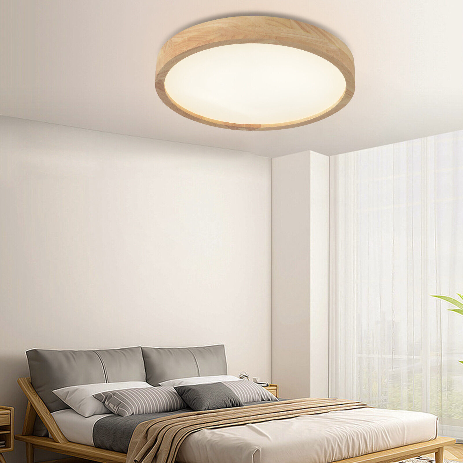 Simple Log Flush Mount Ceiling Lamps, Low Profile Circle Ceiling Lamp ...