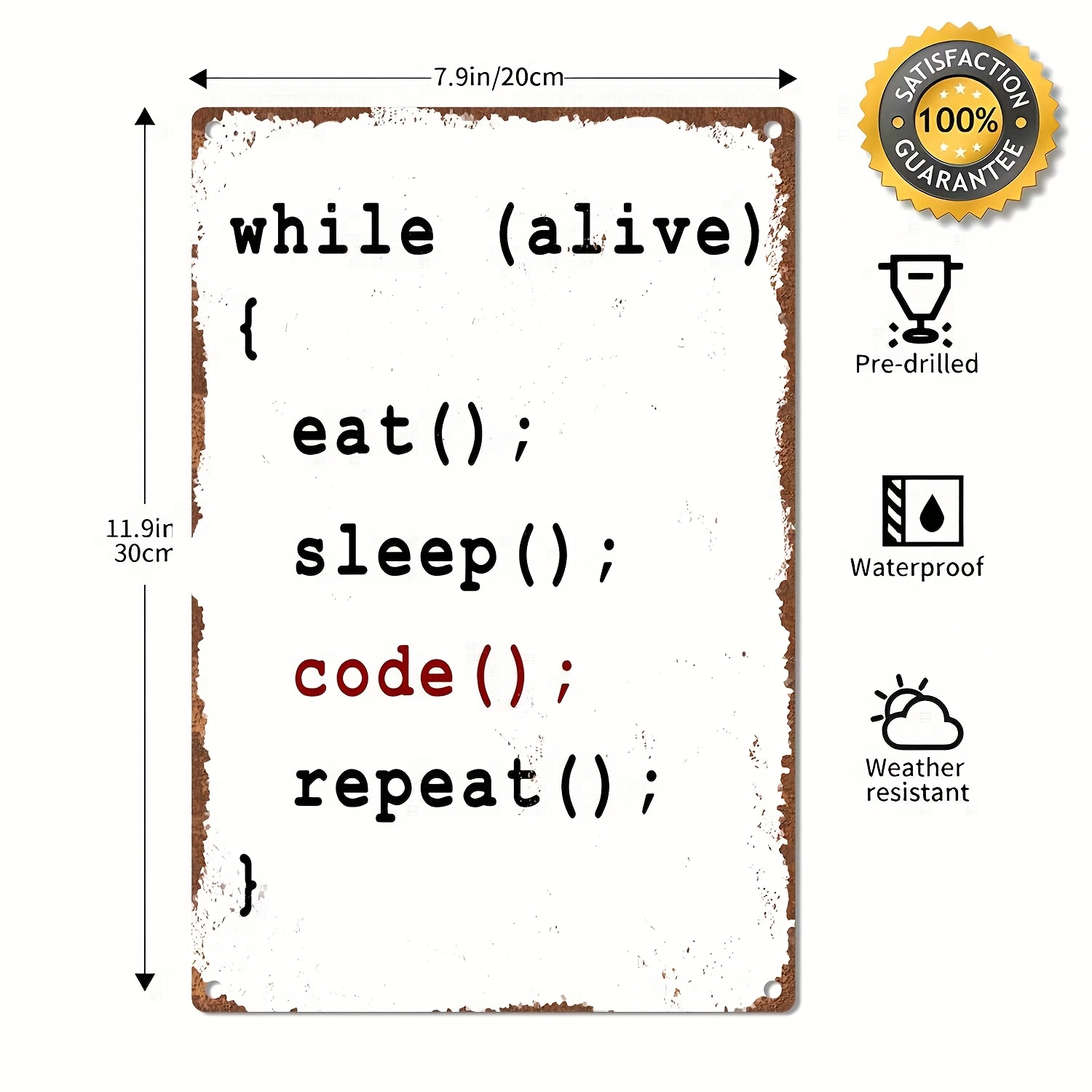 Simple Loop Of Life For A Programmer Eating Sleeping Coding.Retro Metal ...