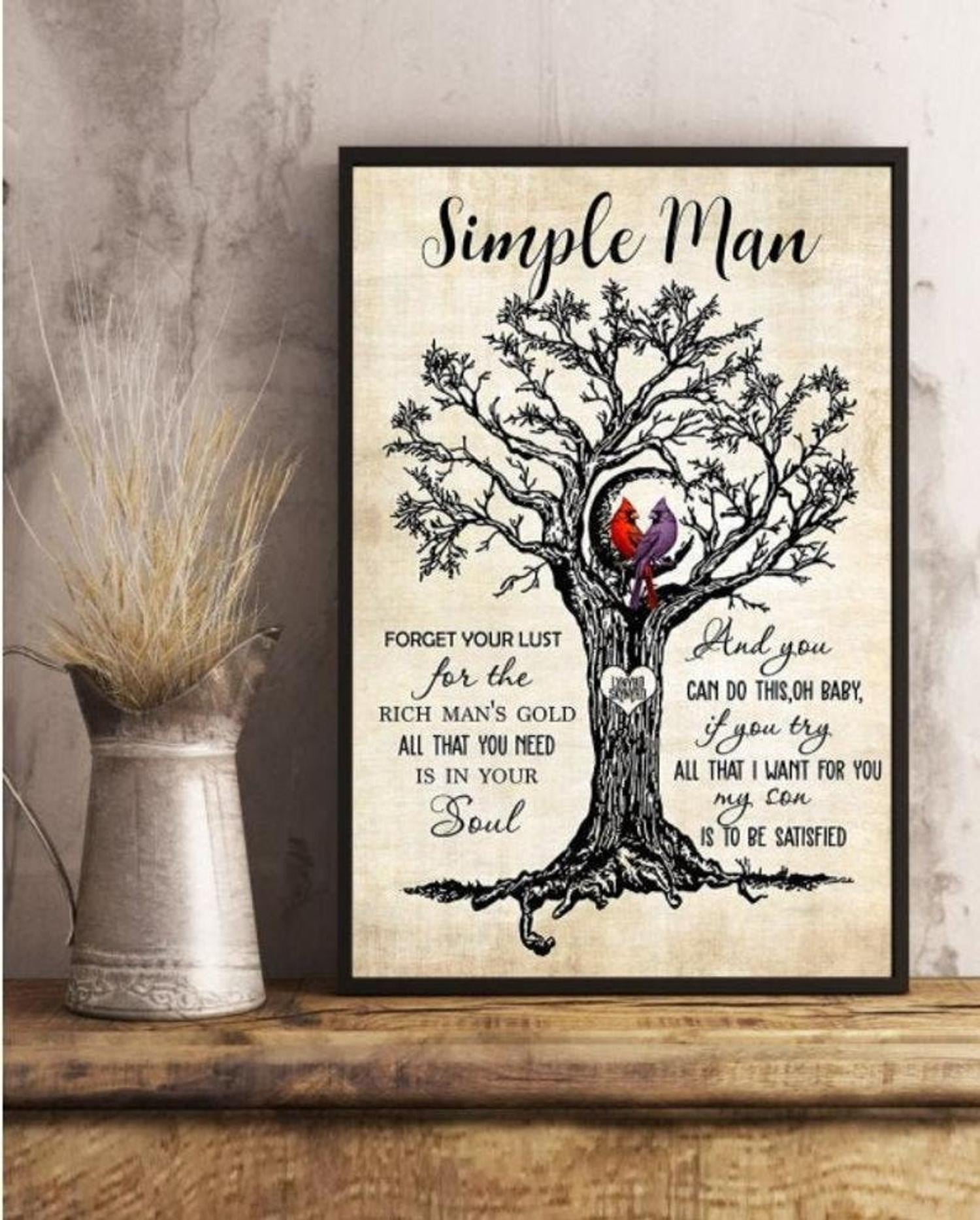 Simple Man Lynyrd Skynyrd Poster Lyrics Poster Unframe Paper Poster ...