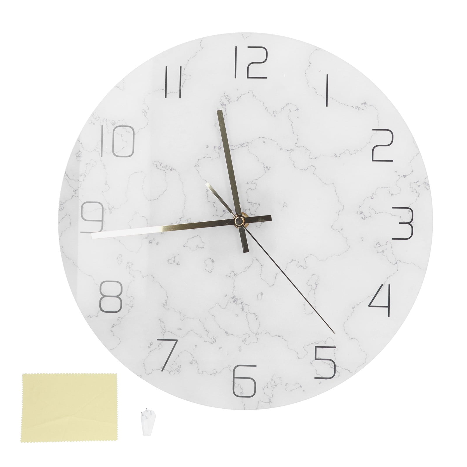 Simple Marble Wall Clock Fashion Cracked Acrylic Material UV Printing ...